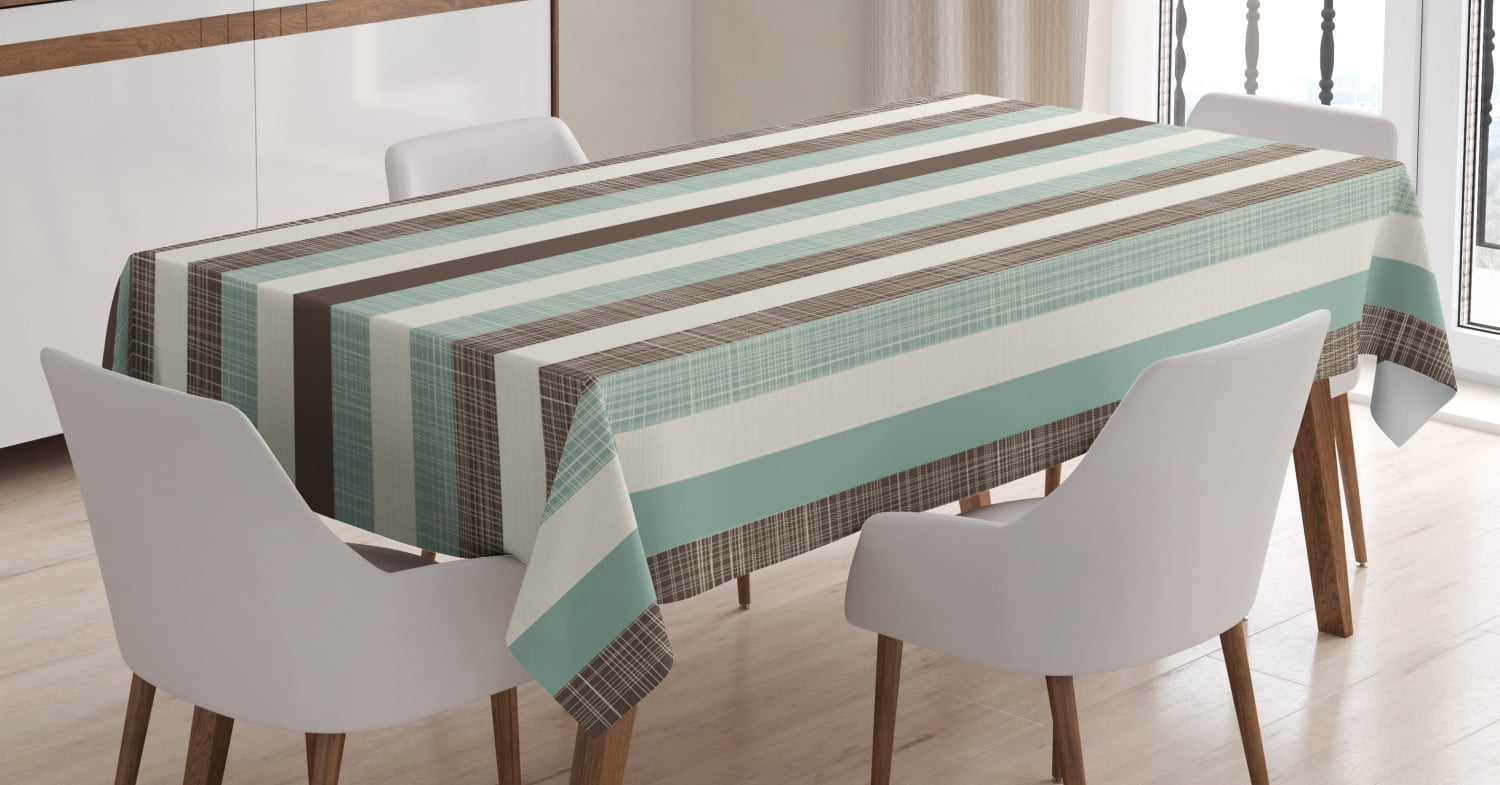 Ambesonne Retro Tablecloth Rectangular Table Cover, Striped Classical ...