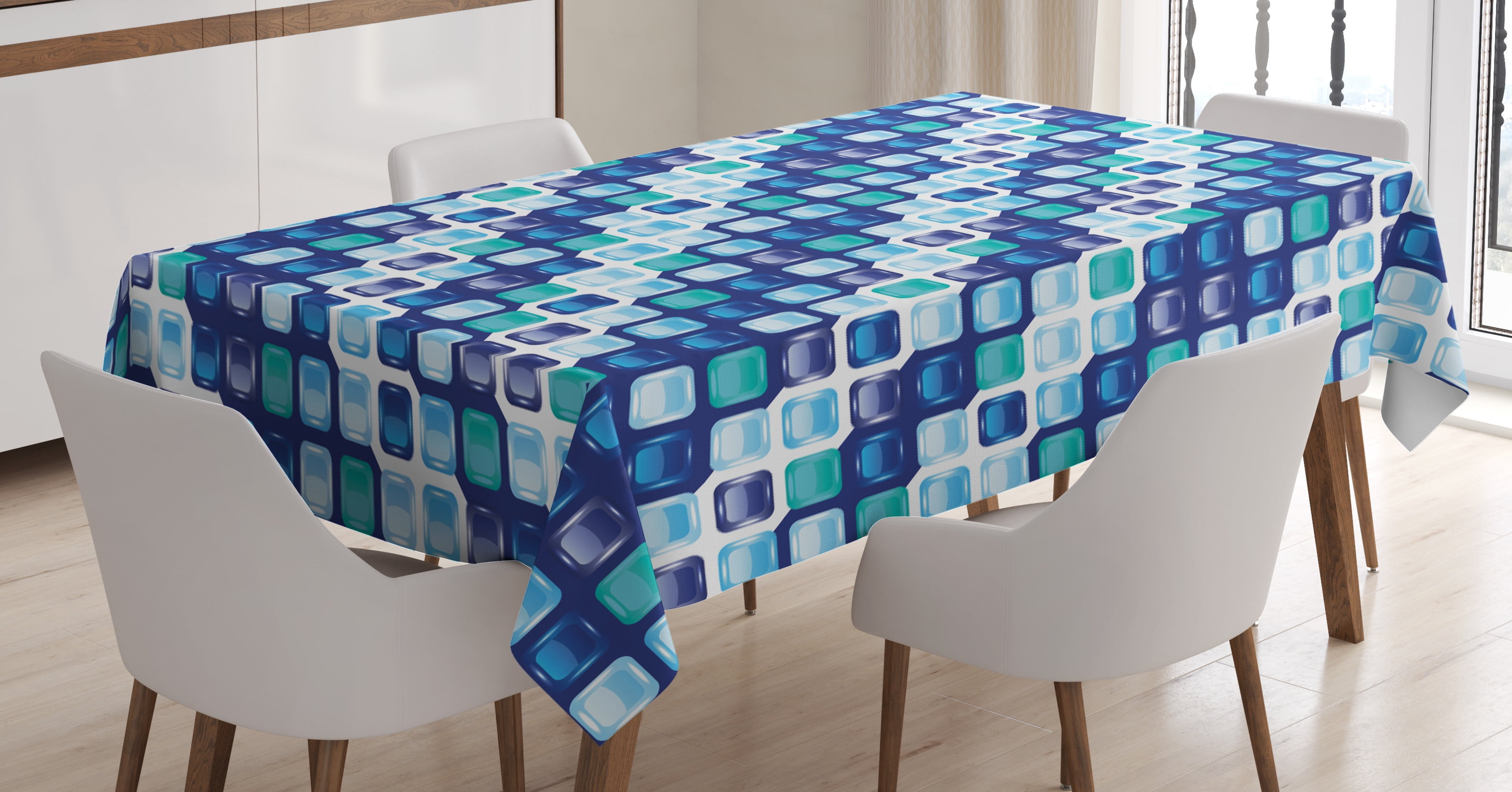 Ambesonne Retro Tablecloth Rectangular Table Cover, Vintage Mosaics ...