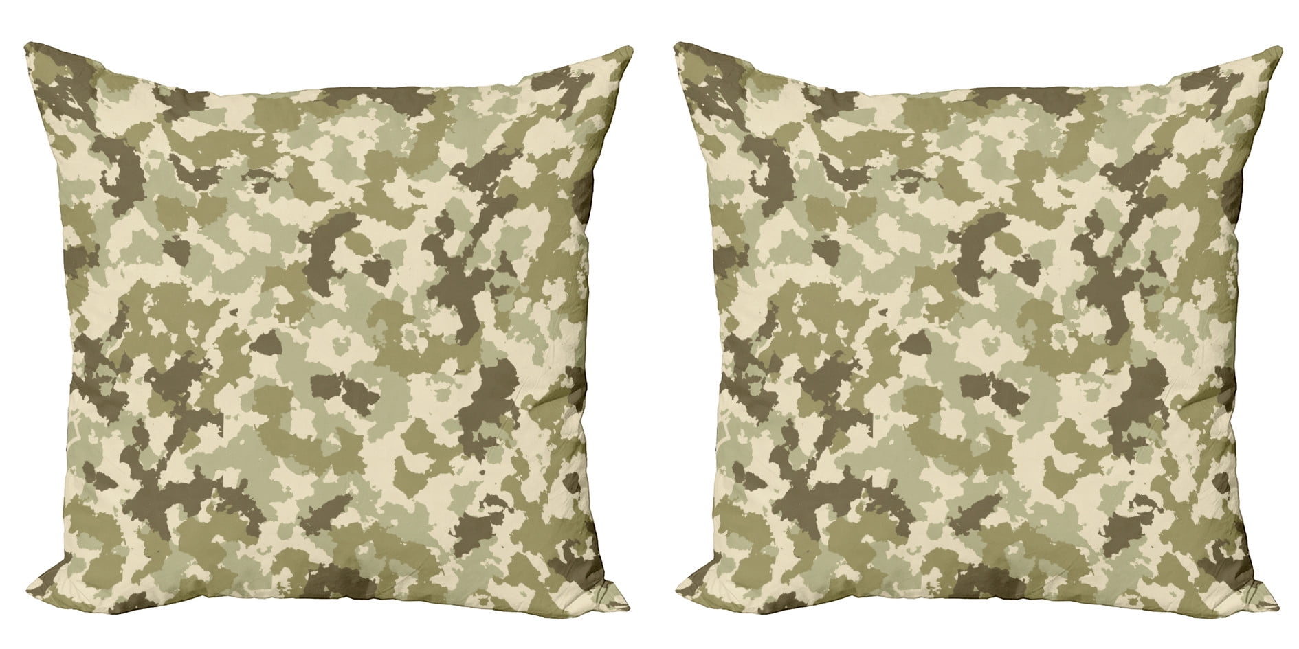 Ambesonne Retro Throw Pillow Cover 2 Pack, Camouflage Survival Theme ...