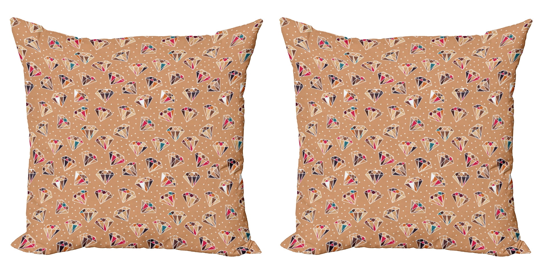 Ambesonne Retro Throw Pillow Cover 2 Pack, Colorful Diamond Shapes, 20 ...