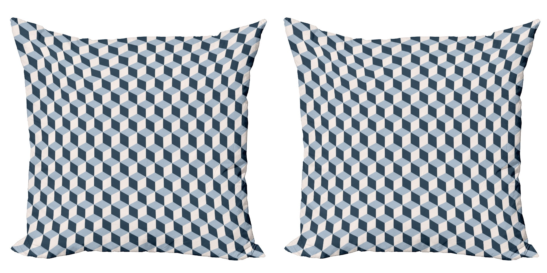 Ambesonne Retro Throw Pillow Cover 2 Pack, Cubes Squares 3D Style, 24 ...