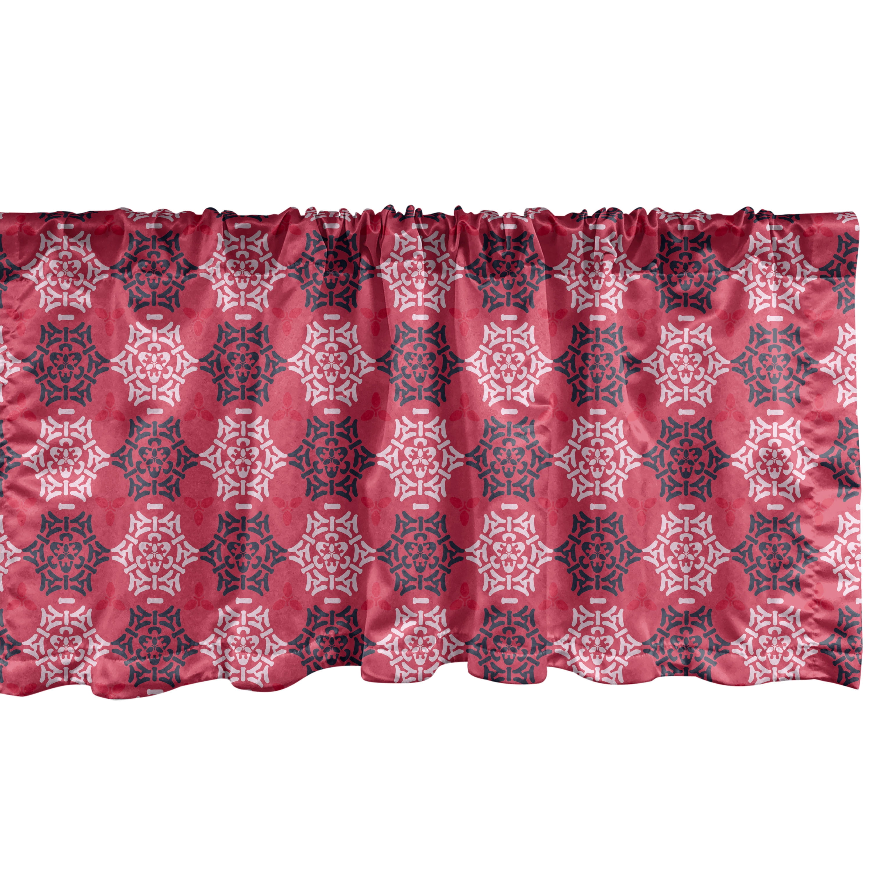 Ambesonne Retro Valance Pack of 2, Floral-Like Fashion Ornament, 42"X12 ...