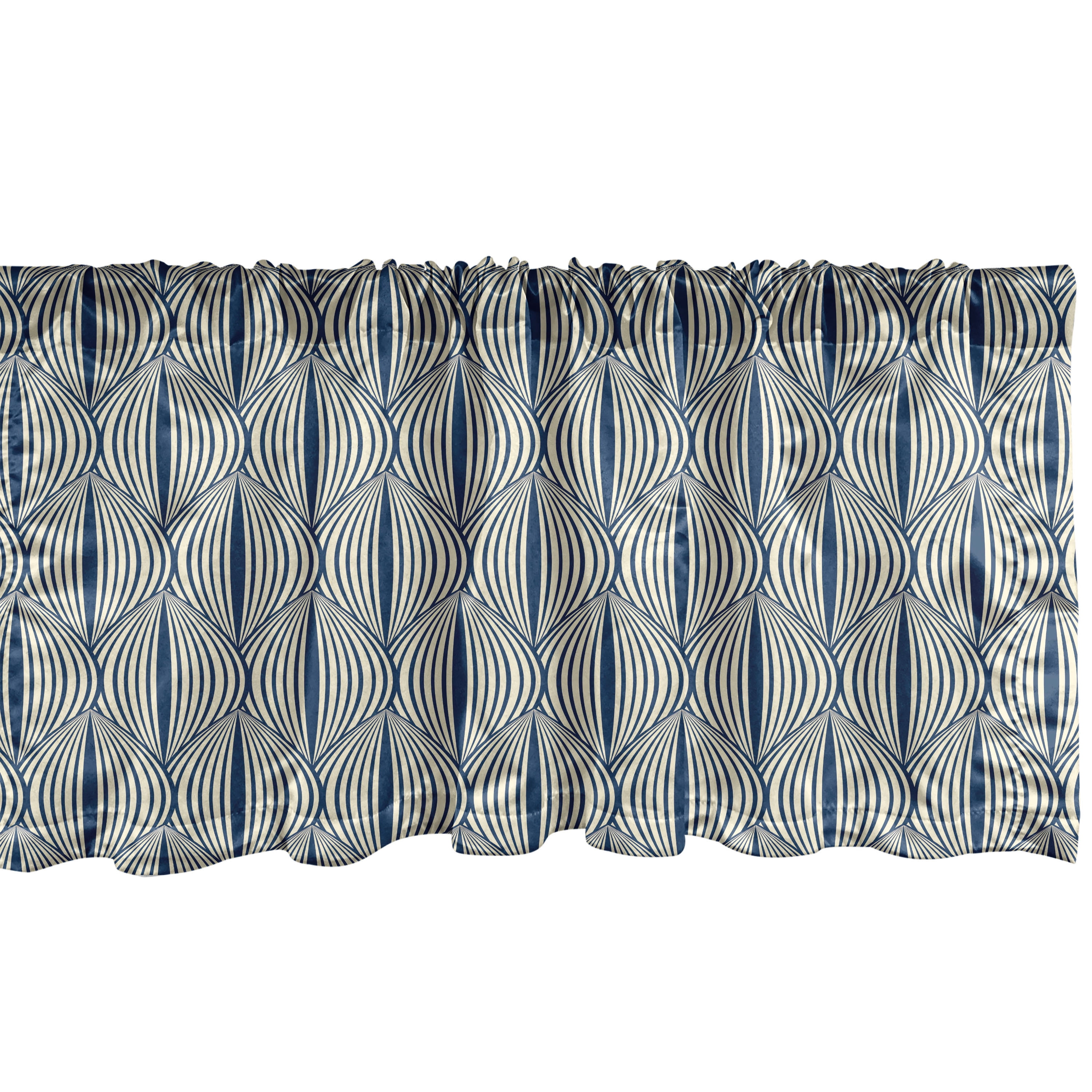 Ambesonne Retro Window Valance, Curved Look Shapes with Lines, 54" X 18 ...