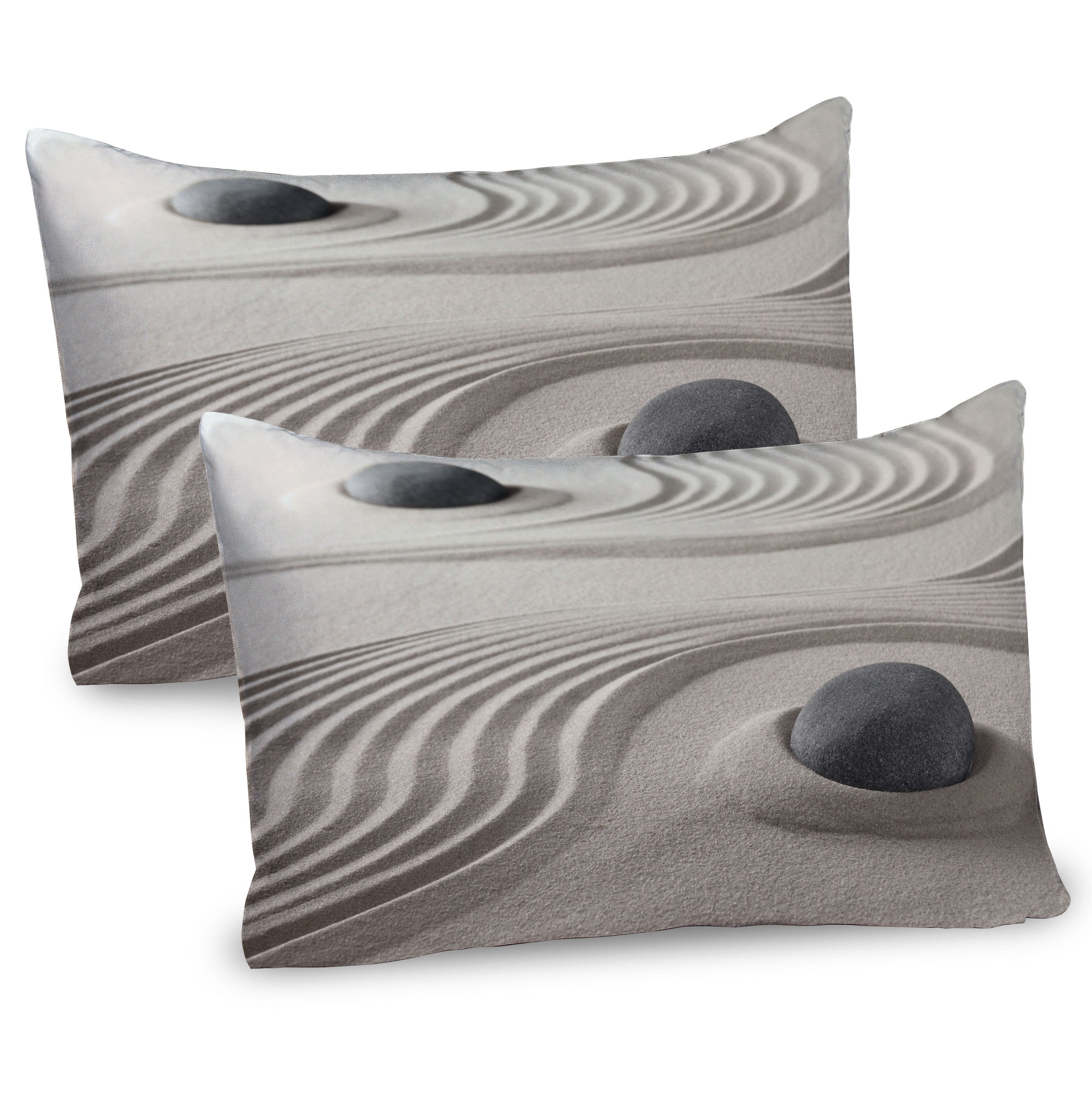 Ambesonne Rock Pillow Sham 2 Pack, Coastal Theme on Sand Grains, 30"x20 ...