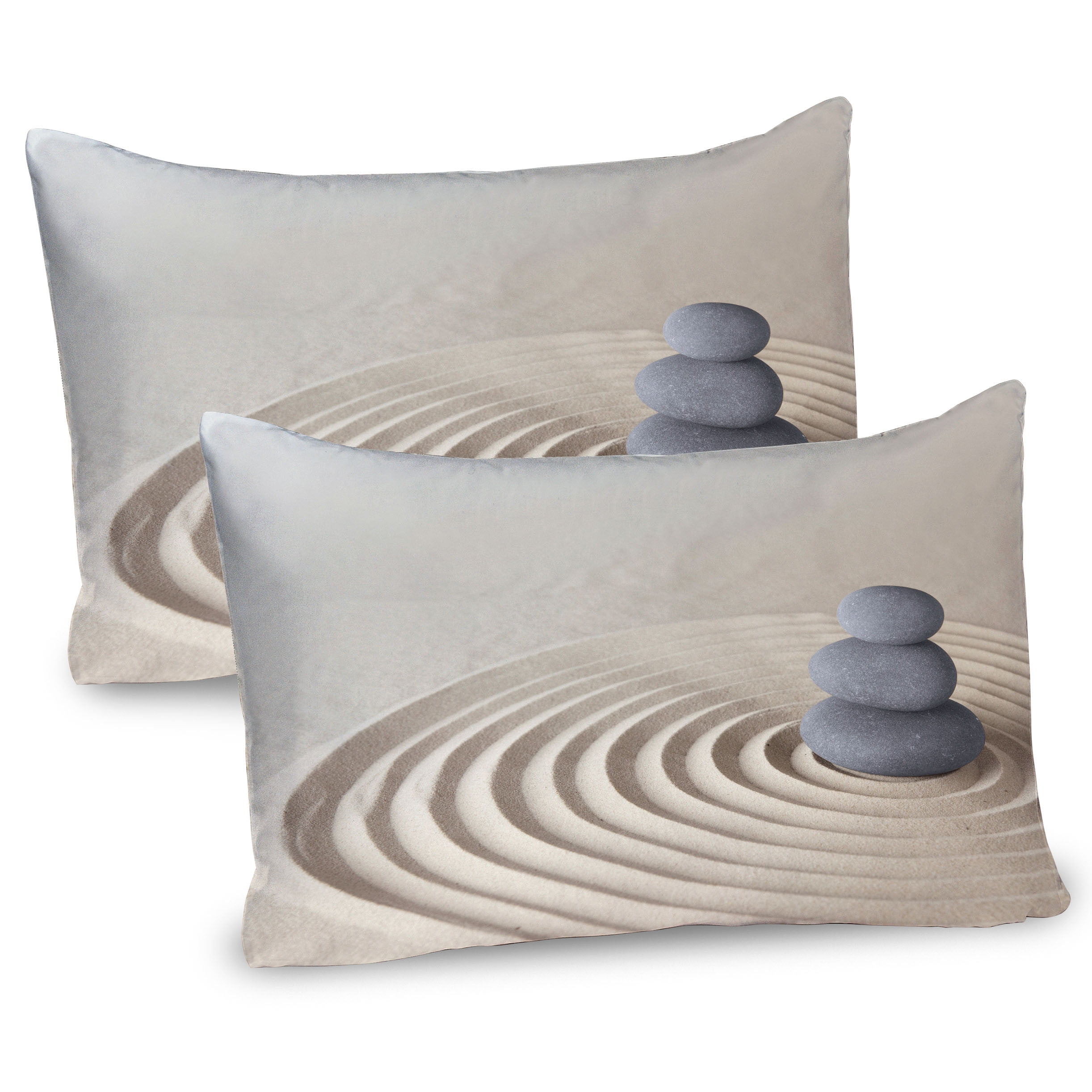 Ambesonne Rock Pillow Sham 2 Pack, Swirls and Circles Stones, 30"x20 ...