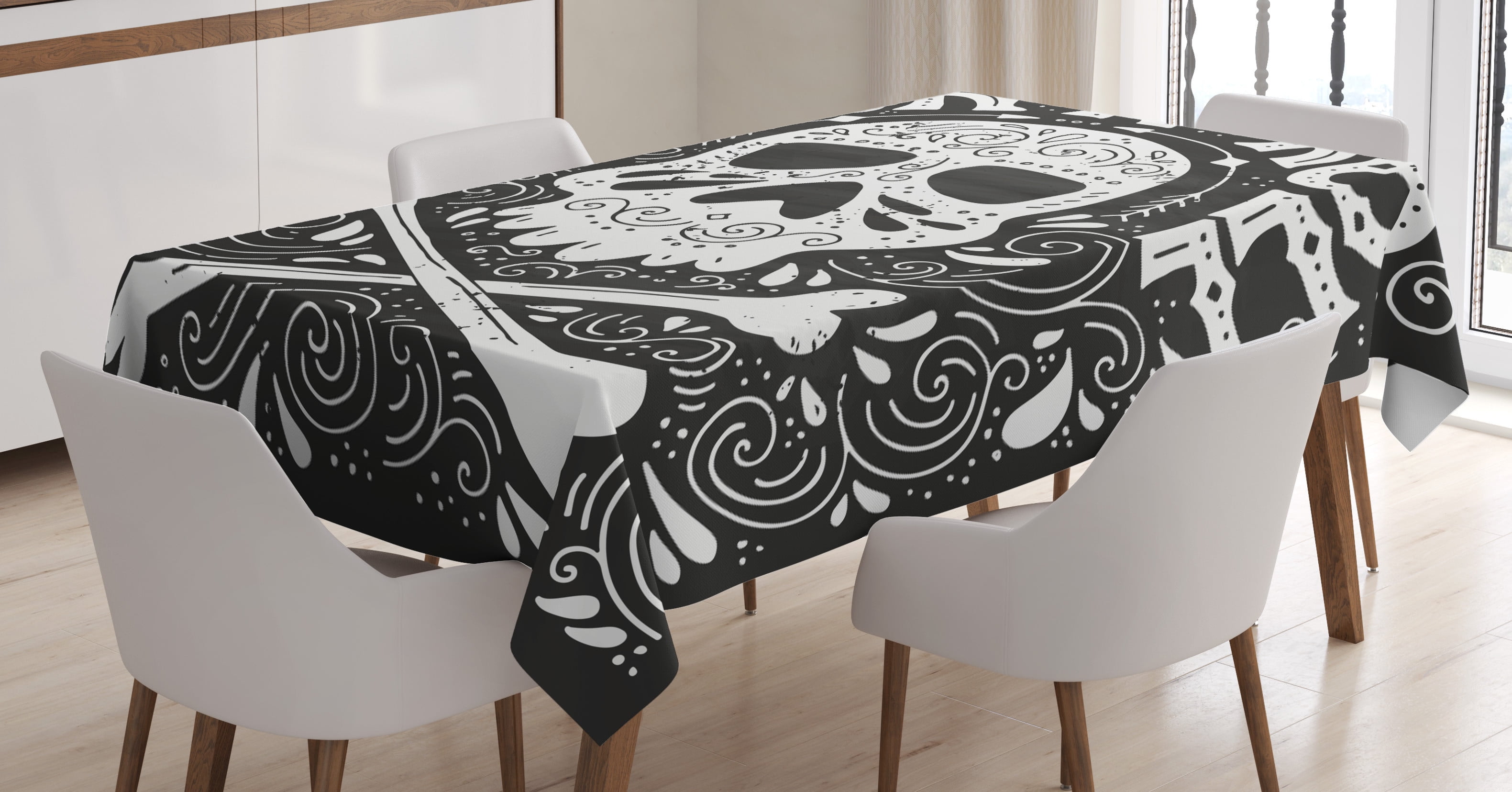Ambesonne Rock and Roll Tablecloth Rectangular Table Cover, Gothic ...