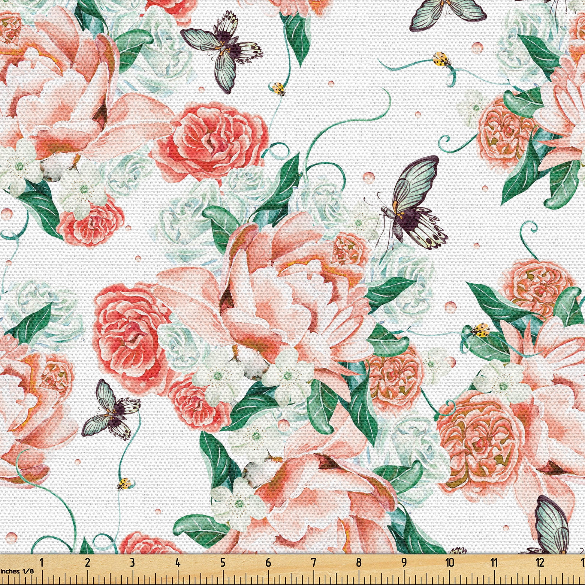 Ambesonne Romantic Fabric by the Yard Upholstery, Wild Spring ...