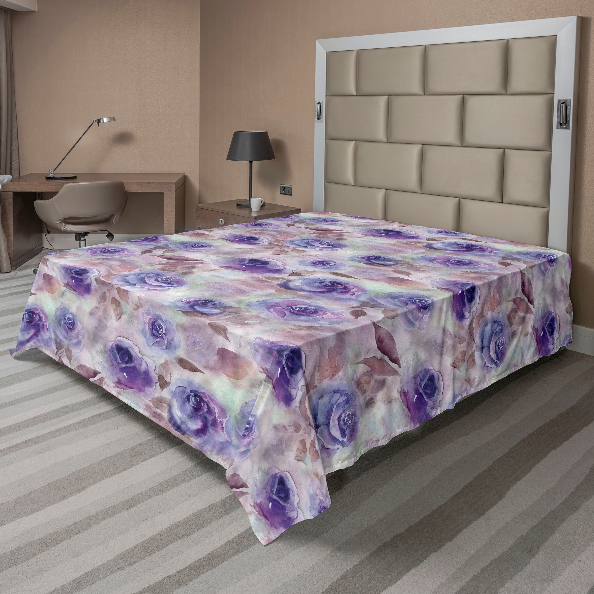 Ambesonne Romantic Flat Bedding Sheet Soft Top Sheet, Floral Roses Cold ...