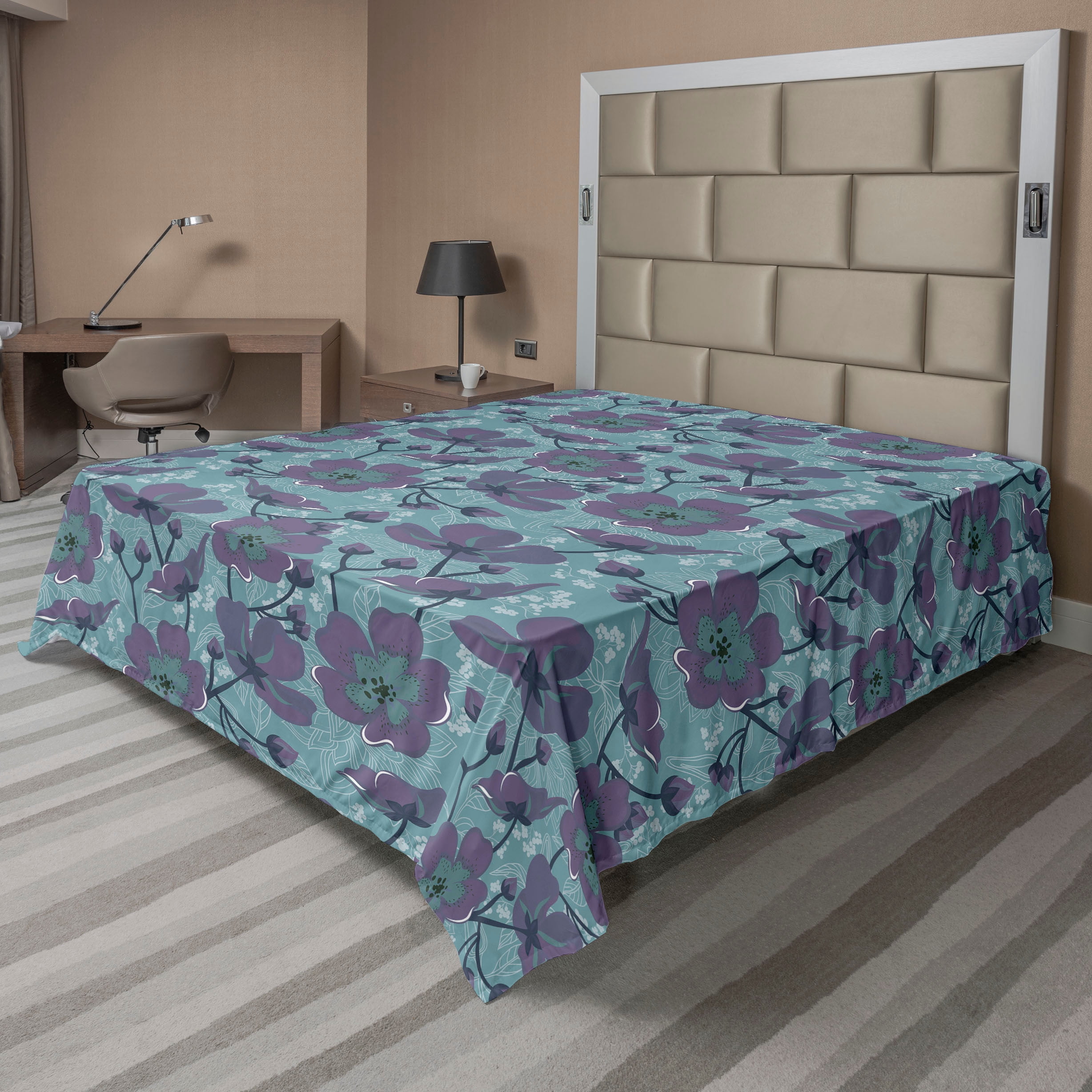 Ambesonne Romantic Floral Flat Bedding Sheet Soft Top Sheet, Modern ... Ambesonne Romantic Floral Flat Bedding Sheet Soft Top Sheet, Modern ...