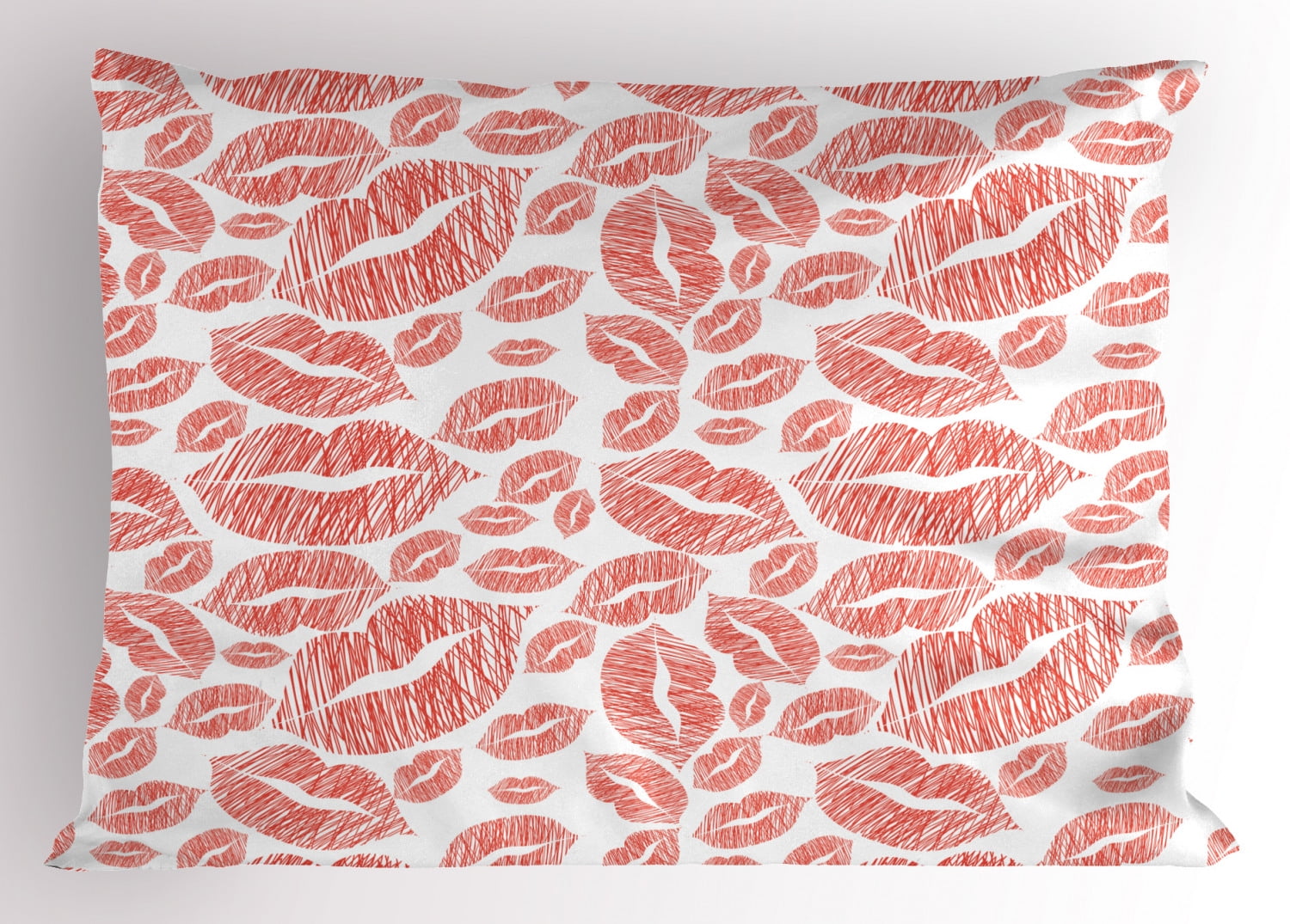 Ambesonne Romantic Pillow Sham, Hot Retro Lady Lips, 36" X 20 ...