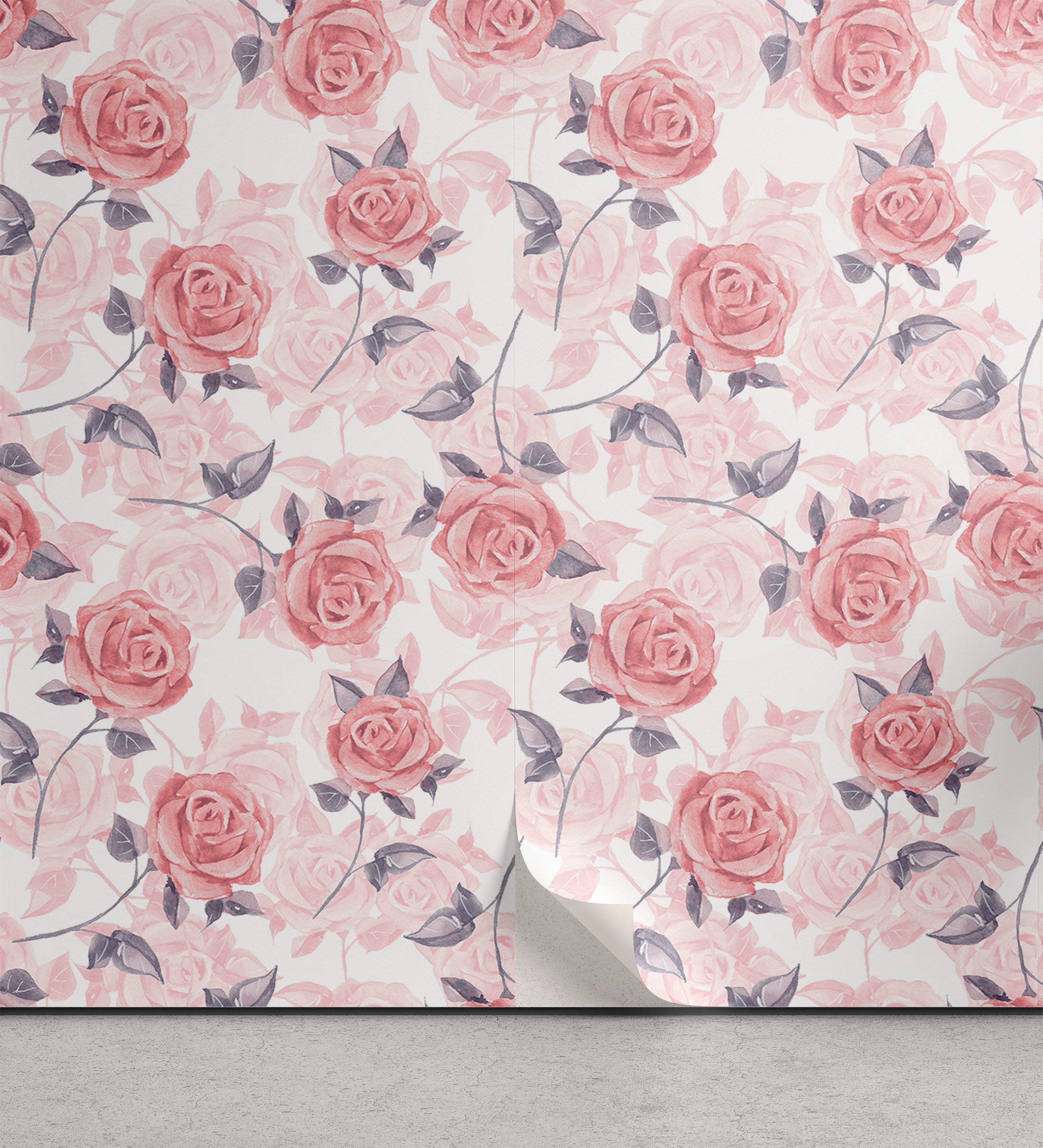 Ambesonne, Romantic Roses Peel & Stick Wallpaper for Home, Soft Floral ...