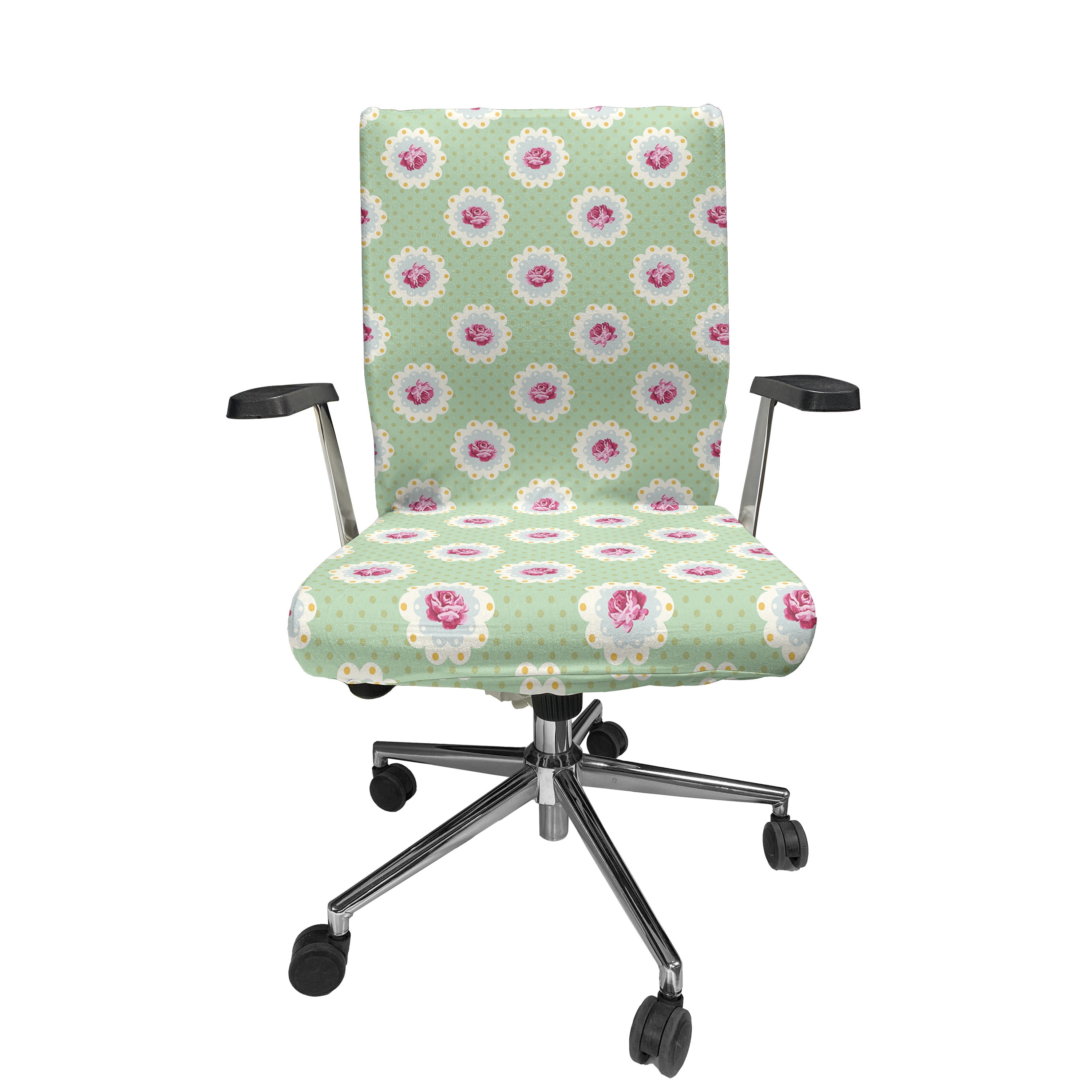 Ambesonne Rose Office Chair Cover Stretchable High Back, Vintage Feels ...