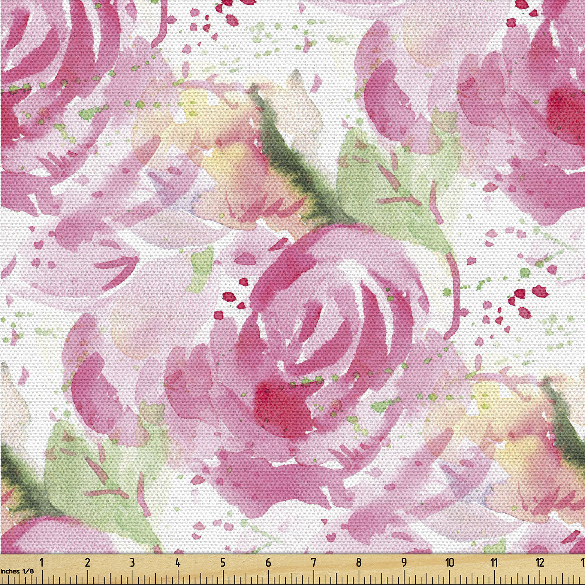 Ambesonne Rose Pattern Fabric by the Yard Upholstery, Retro Romantic ...