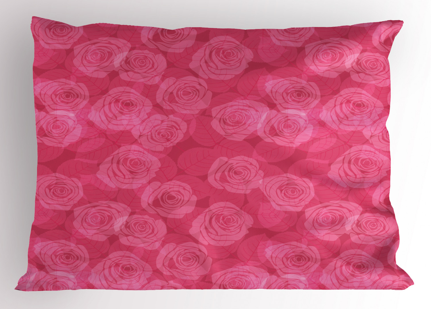 Ambesonne Rose Pillow Sham, Shades of Pink Romantic, 26" X 20", Pink ...