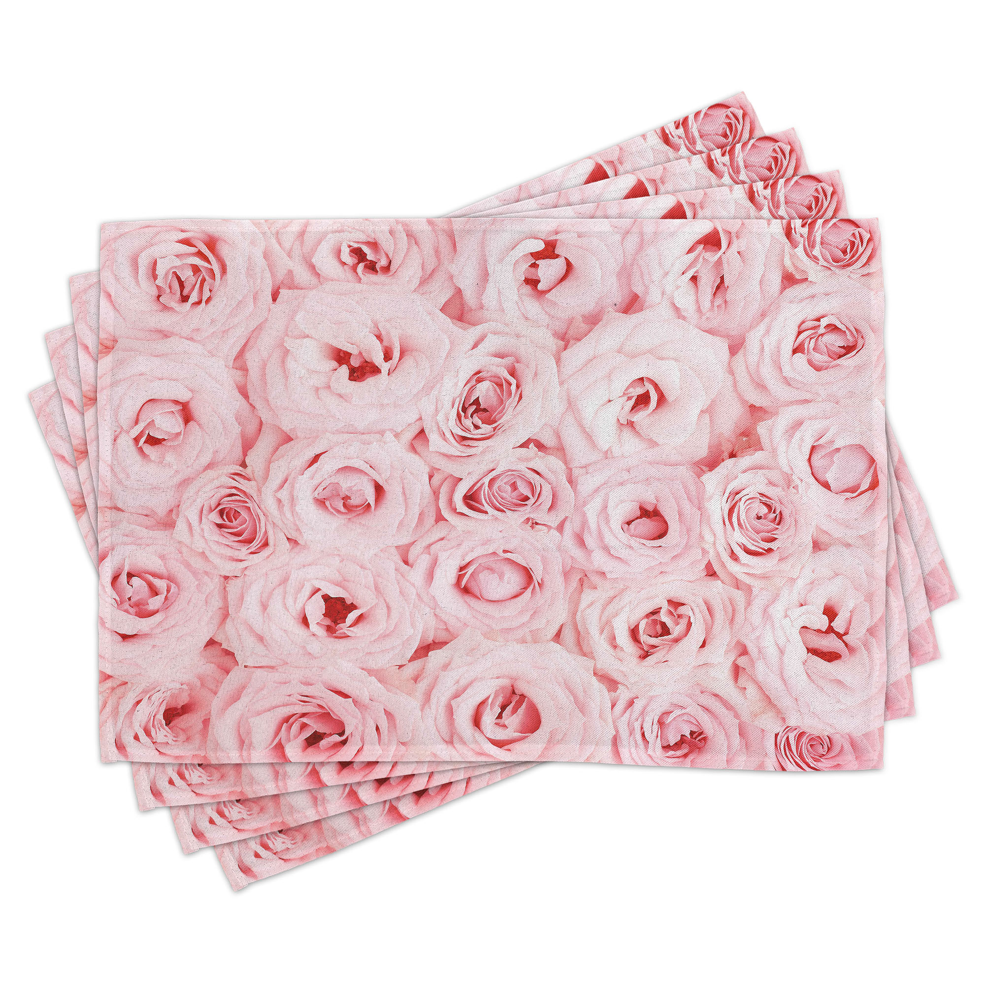 Ambesonne Rose Place Mats Set of 4, Fresh Garden Yard, Standard Size ...