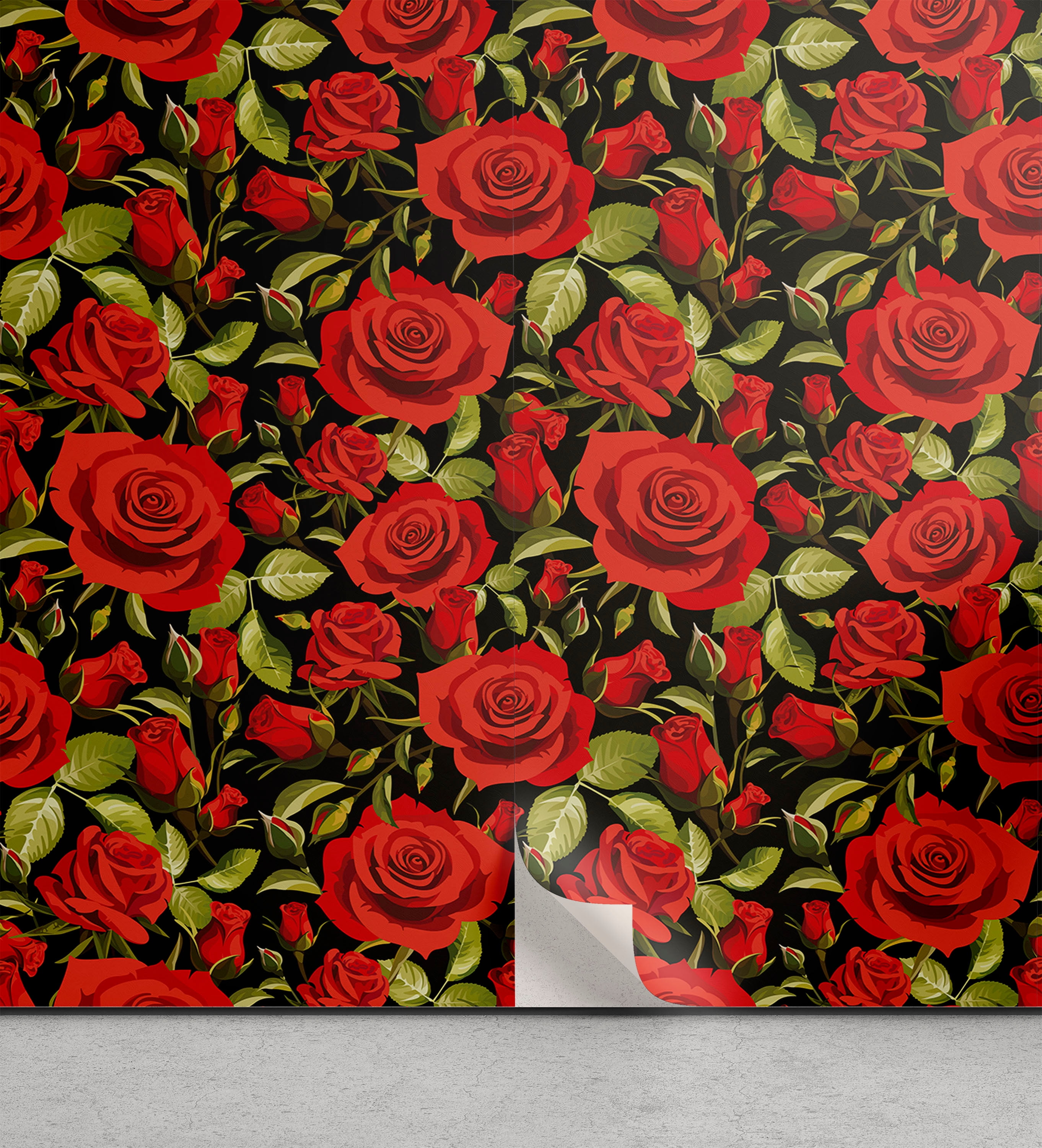 Ambesonne Roses Peel & Stick Wallpaper for Home, Classic Romance of ...