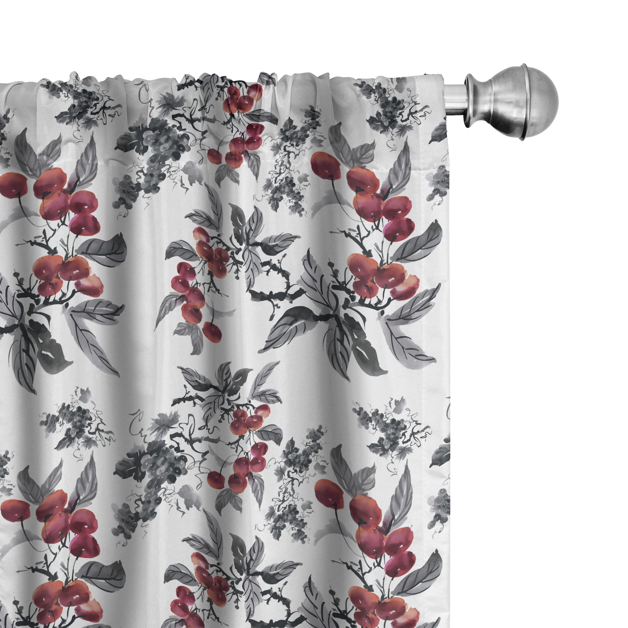 Ambesonne Rowan Curtains, Mountain Ashes Art, Pair of 28"x95", Ruby ...