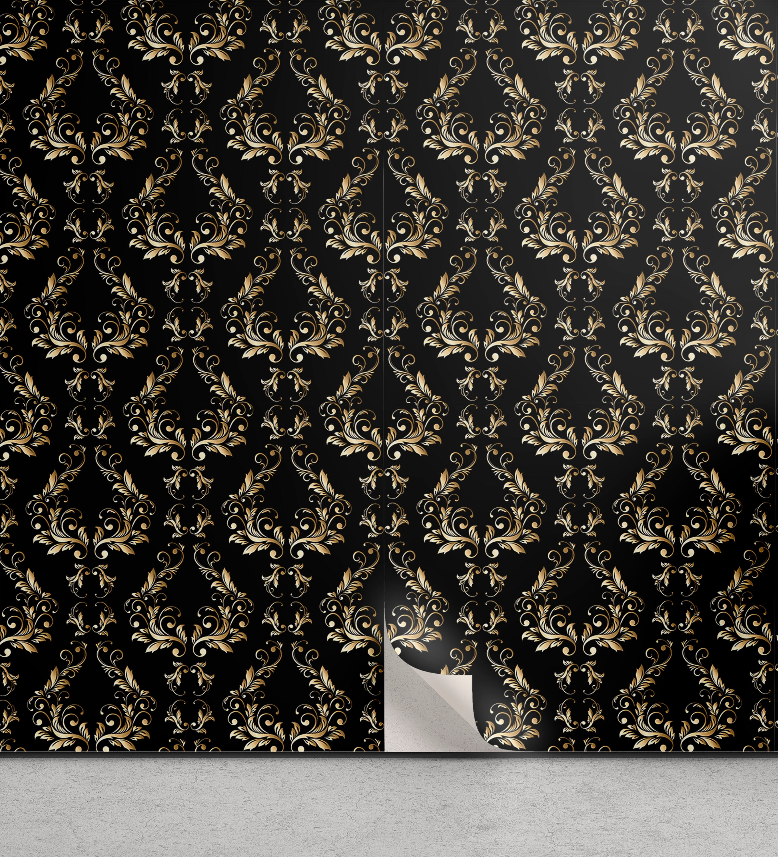 Ambesonne Royal Peel & Stick Wallpaper for Home, Floral Rococo Design ...