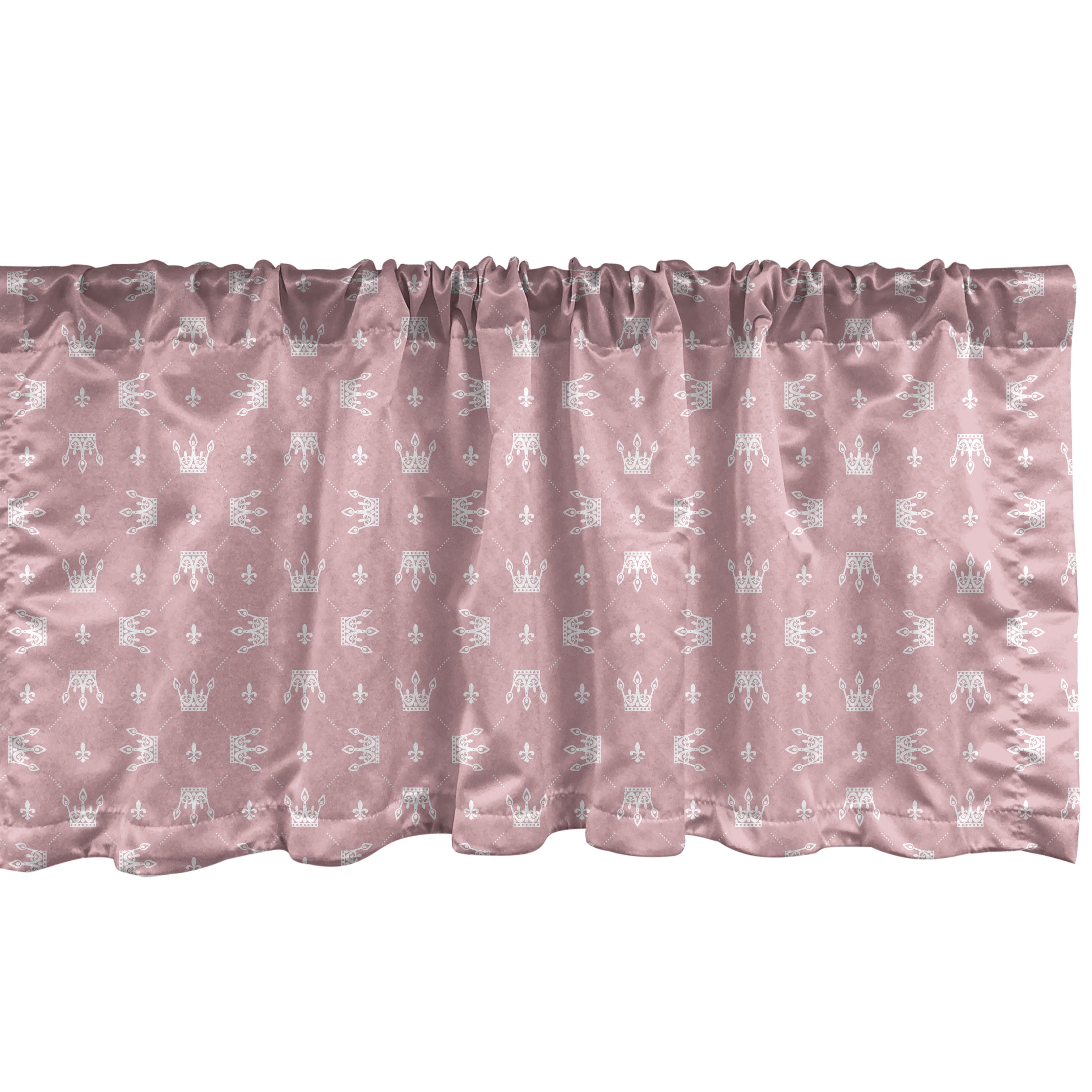 Ambesonne Royal Window Valance, Retro Crowns and Fleur De Lis, 54" X 12 ...