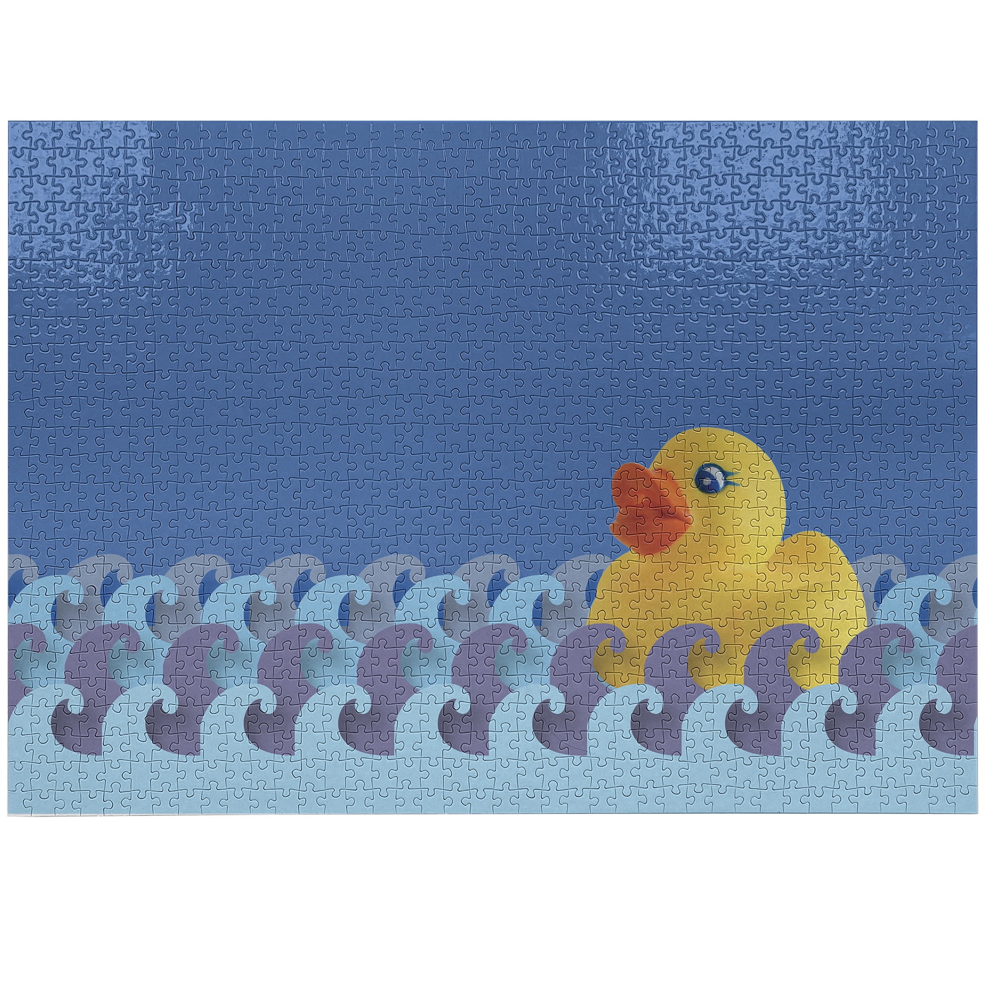 Ambesonne Rubber Duck Jigsaw Puzzle, Floating Duck Waves, Heirloom ...