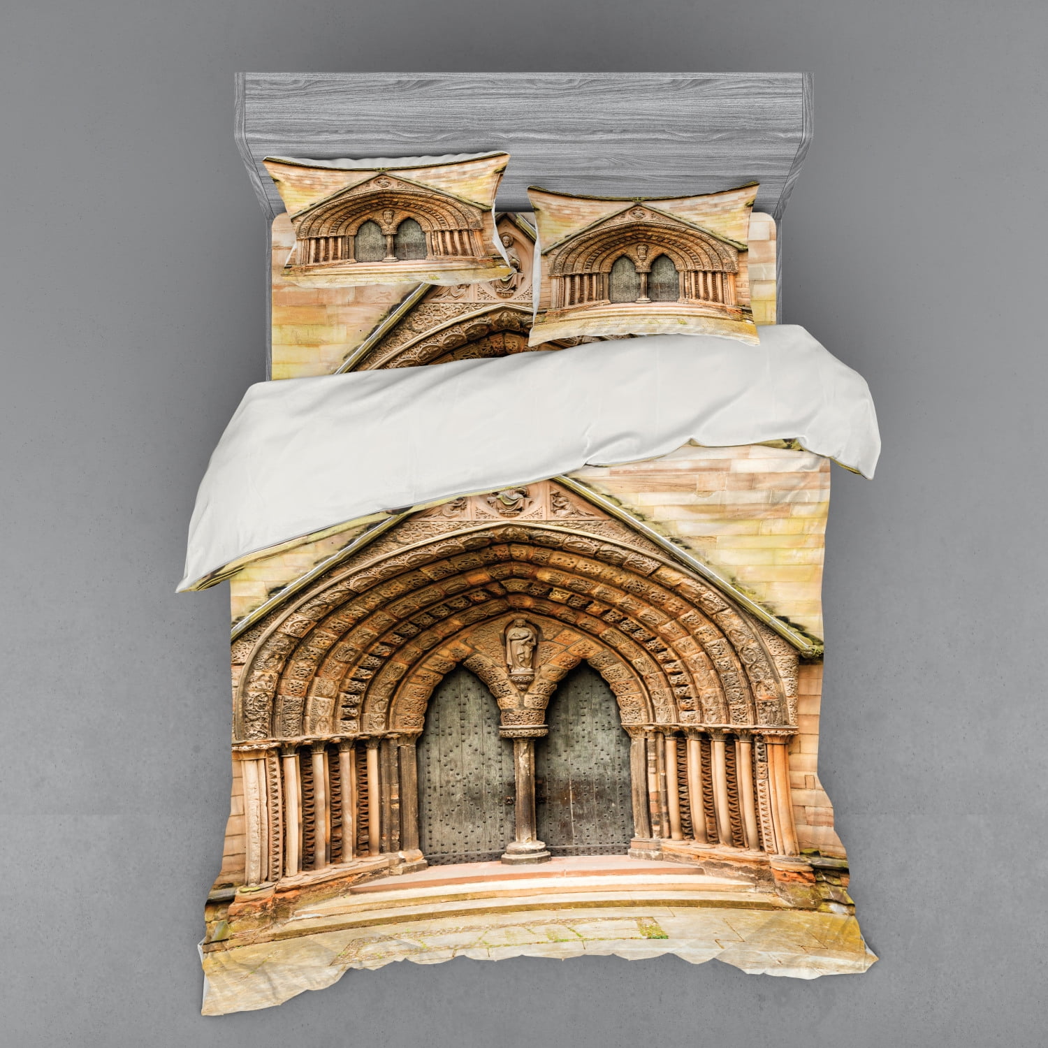 Ambesonne Rustic Bedding Set 4 Pcs, Medieval Door, Queen, Cream ...