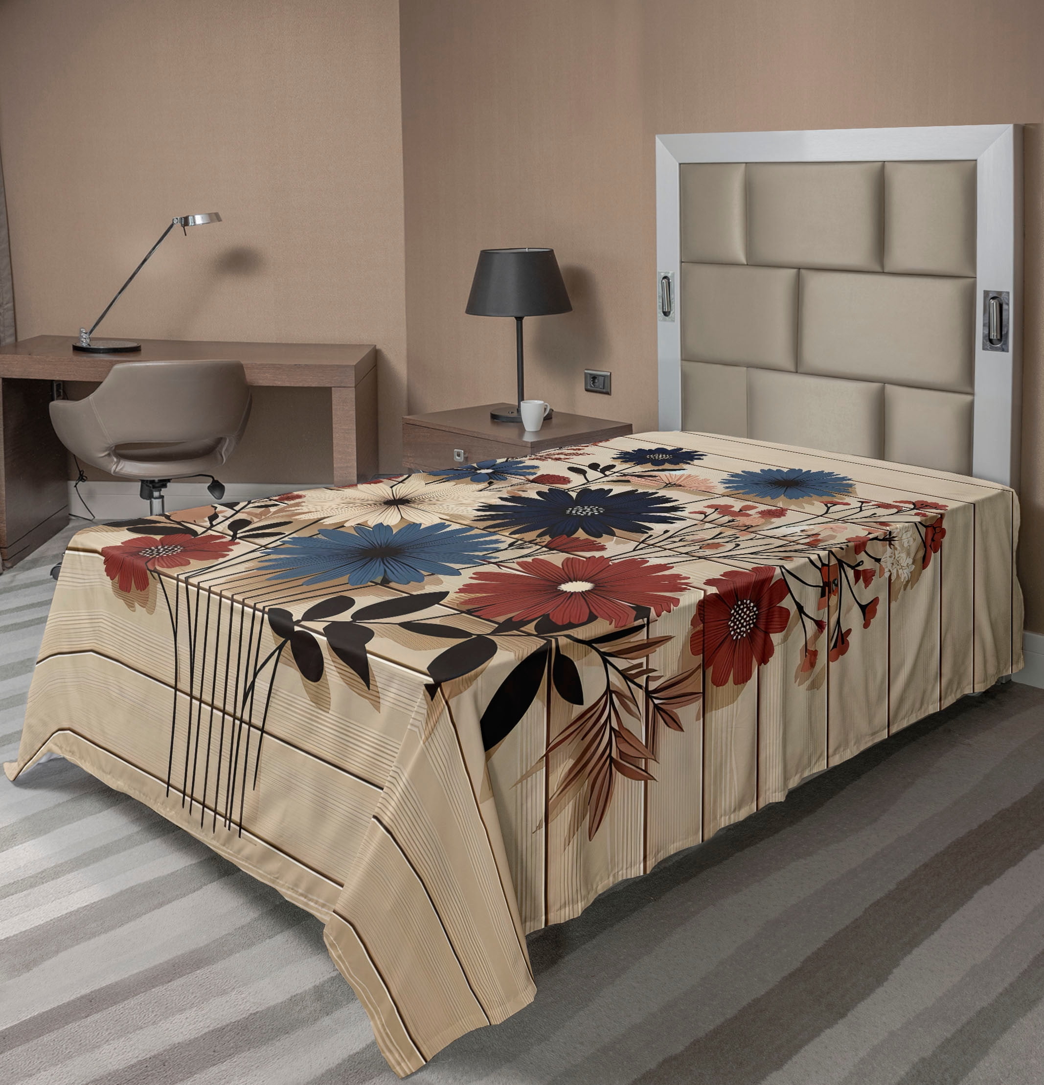 Ambesonne Rustic Flat Sheet, Modern and Simple Bouquet, Twin Size ...