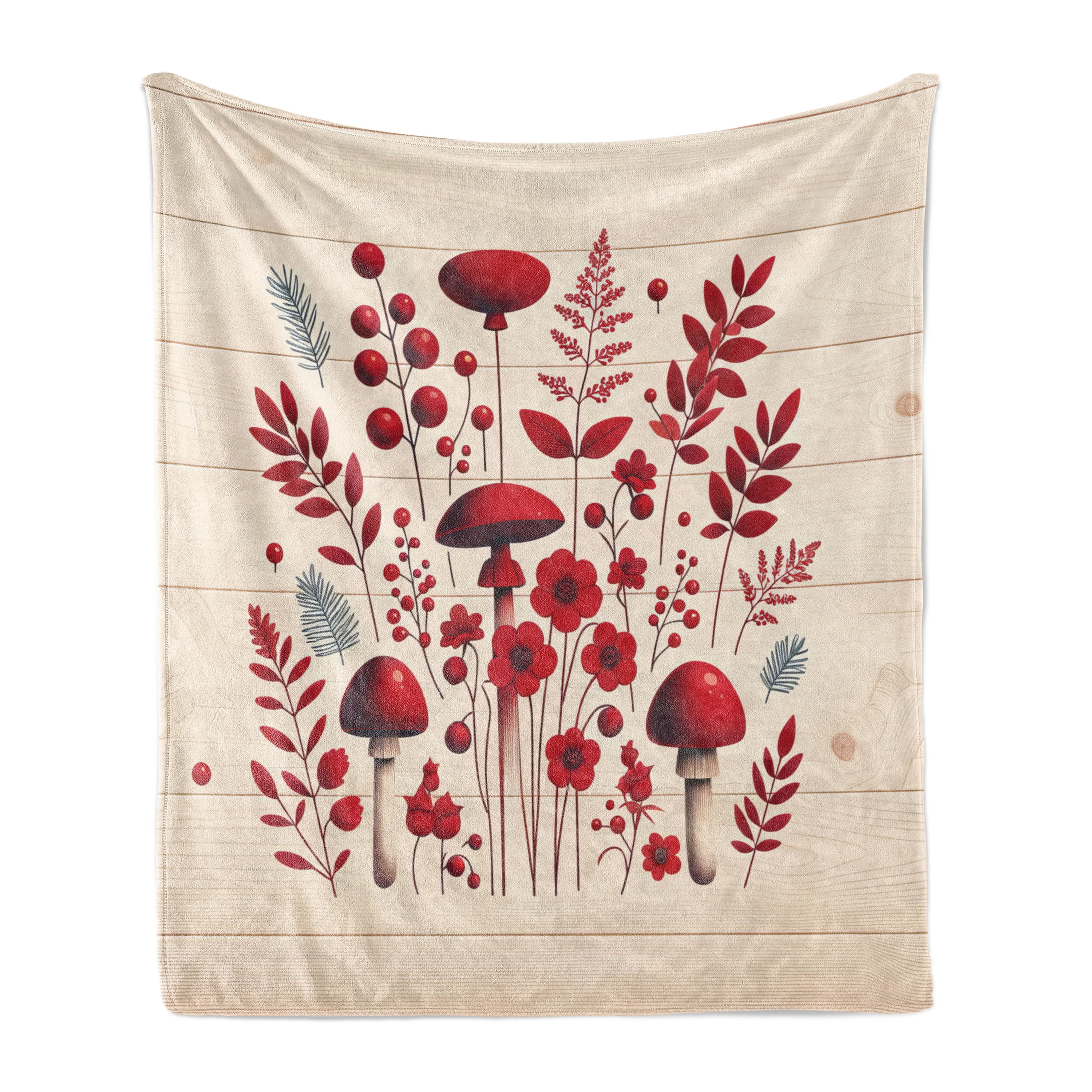 Ambesonne Rustic Fleece Throw Blanket Reddish Tone Wonder of Woods 50 ...