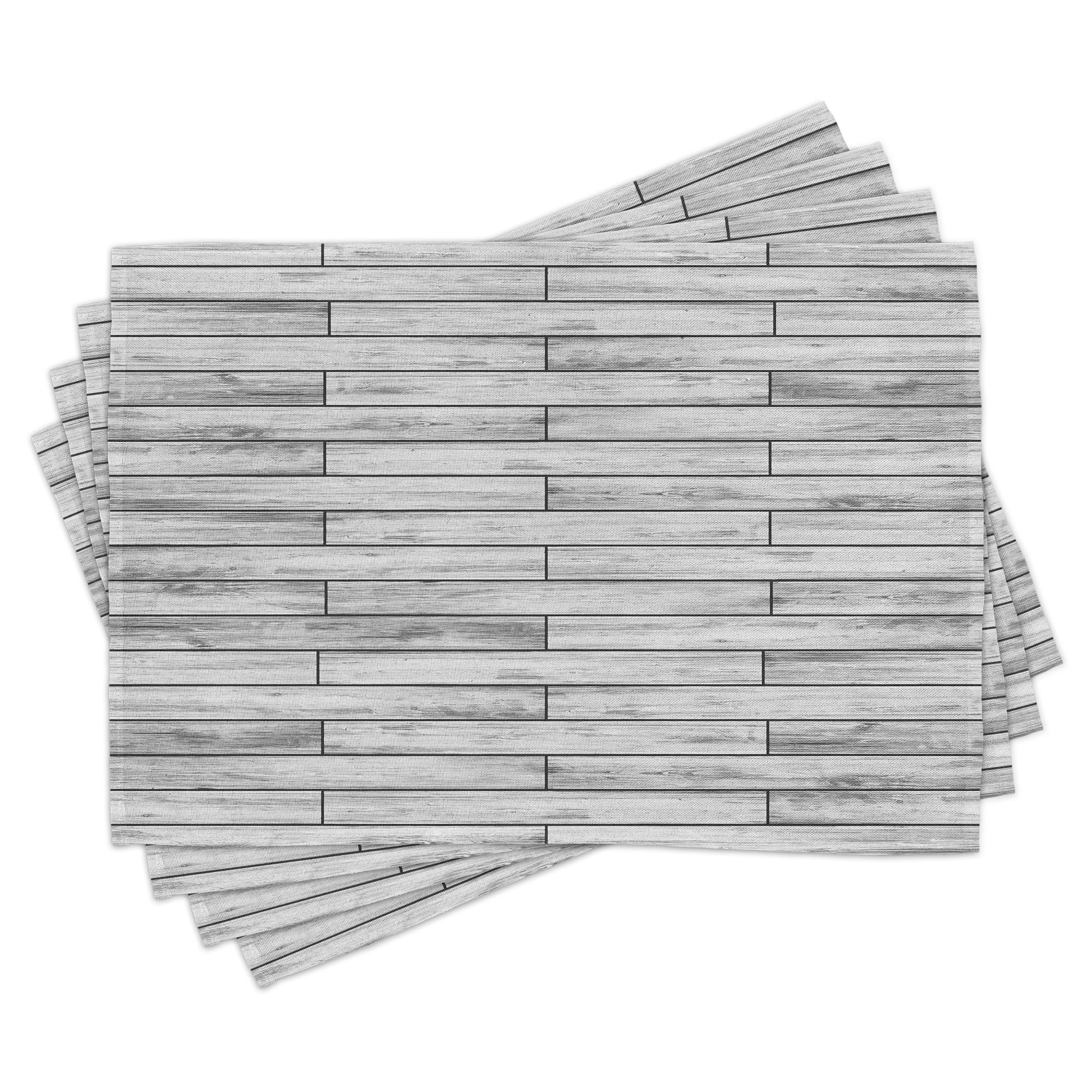 Ambesonne Rustic Home Place Mats Set of 4, Parquet Wood Retro, Standard ...