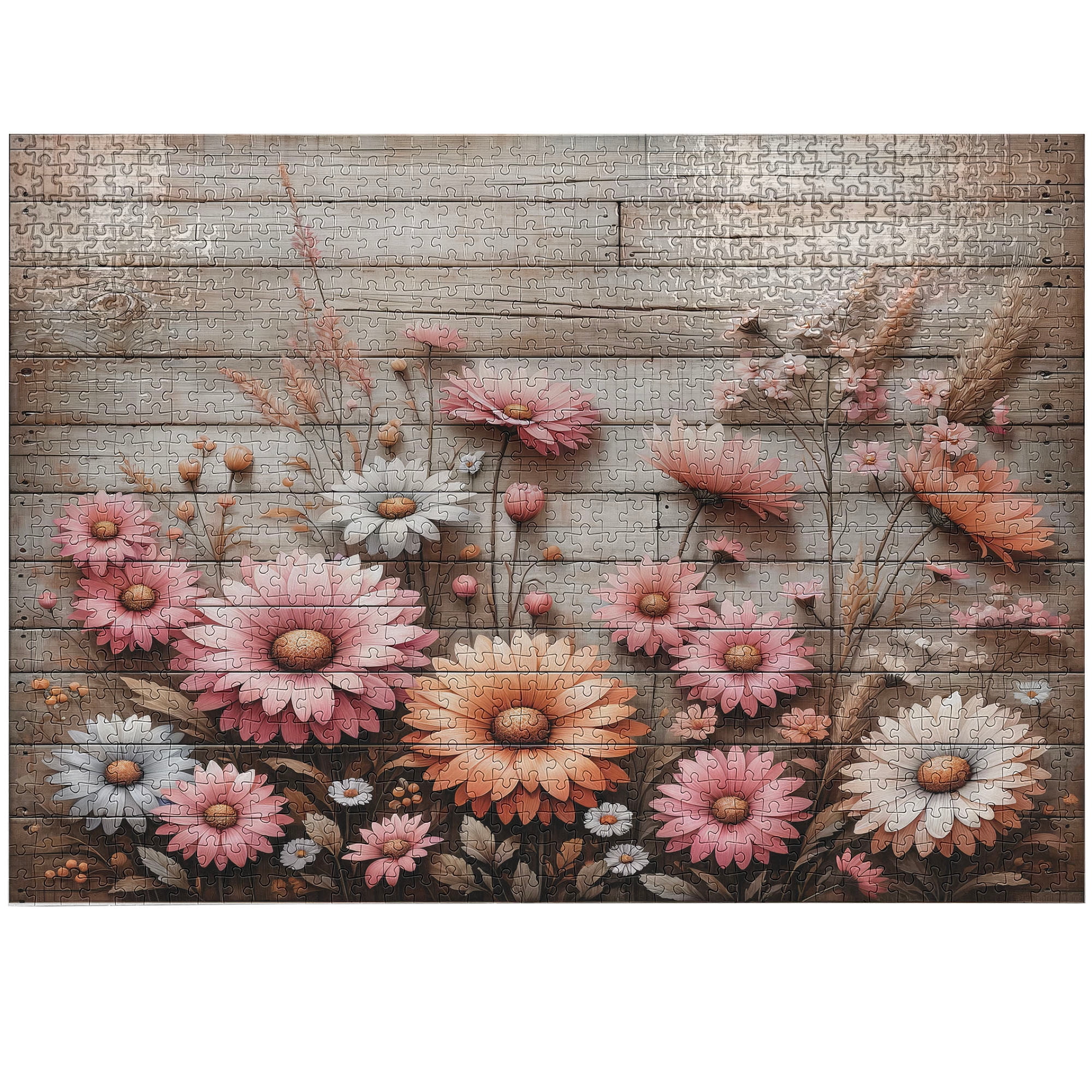 Ambesonne Rustic Jigsaw Puzzle, Cottagecore Meadow Flowers, Heirloom ...