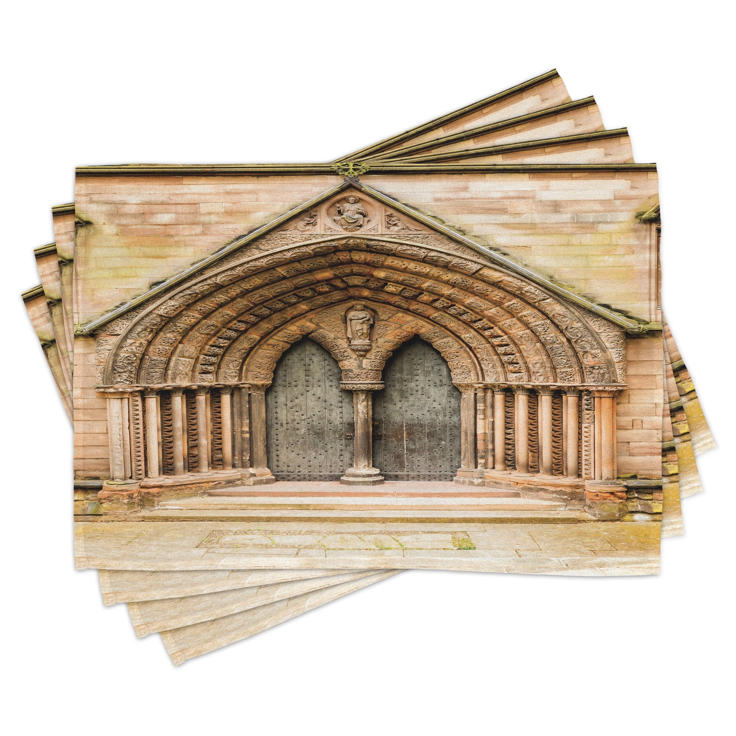 Ambesonne Rustic Place Mats Set of 4, Medieval Door, Standard Size ...