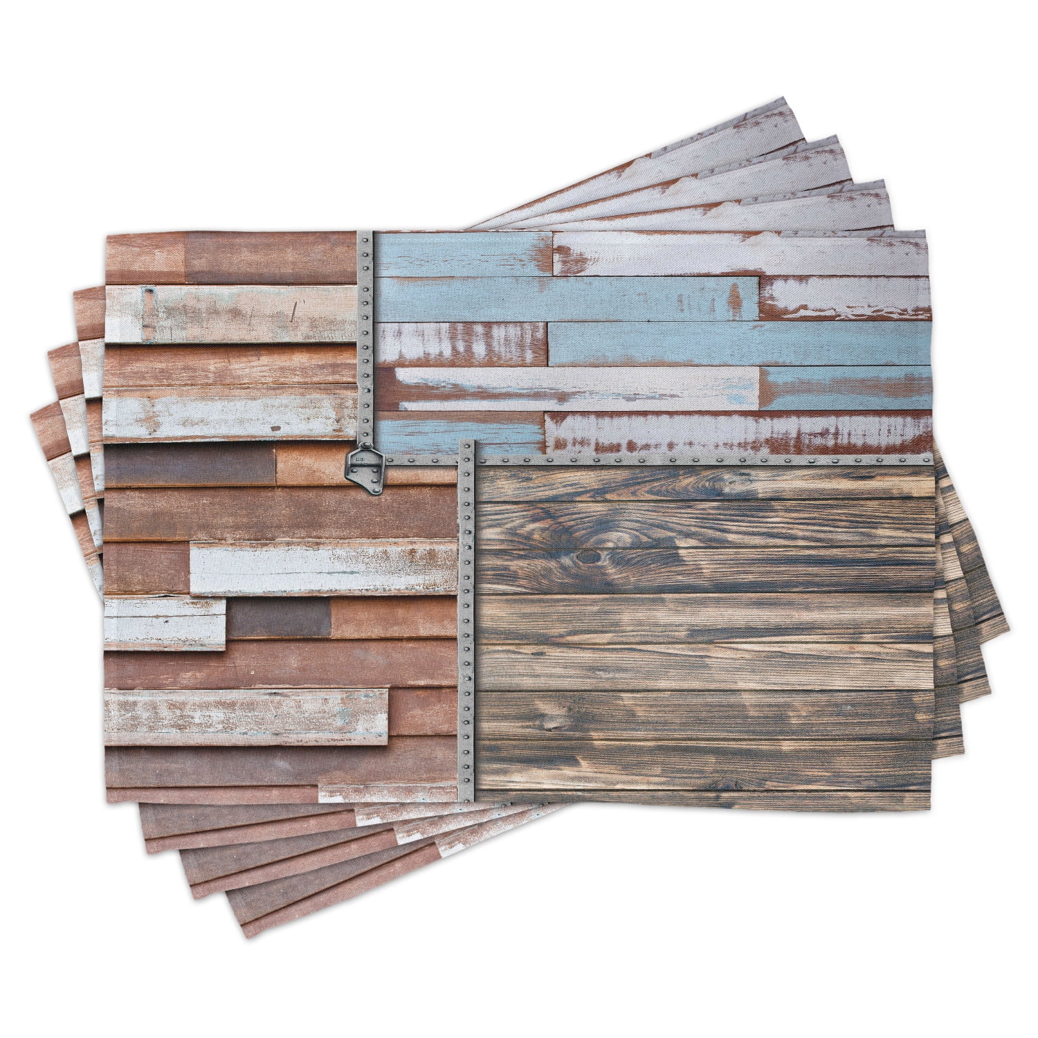 Ambesonne Rustic Place Mats Set of 4, Old Wooden Farm Theme, Standard ...