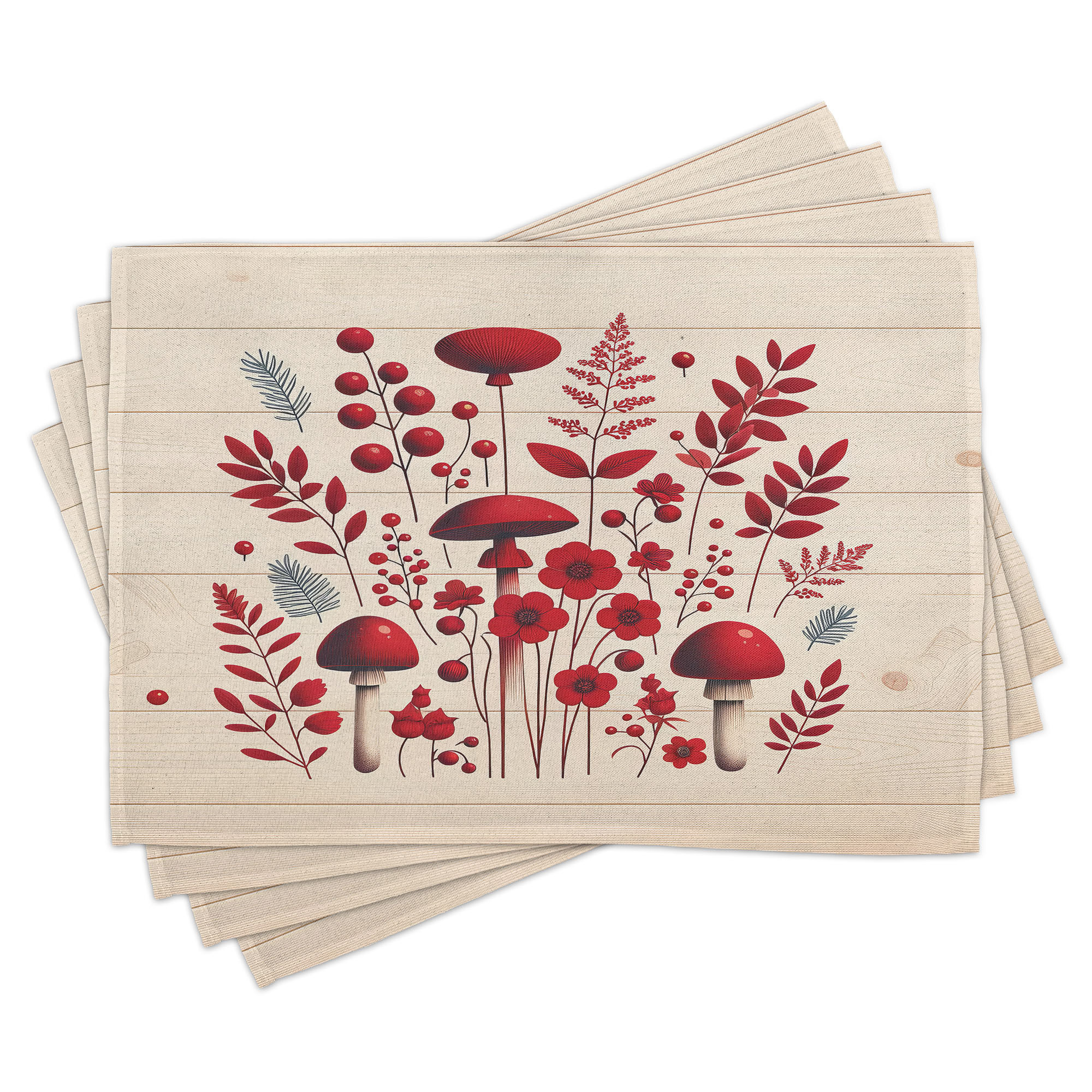 Ambesonne Rustic Place Mats Set of 4, Reddish Tone Wonder of Woods ...
