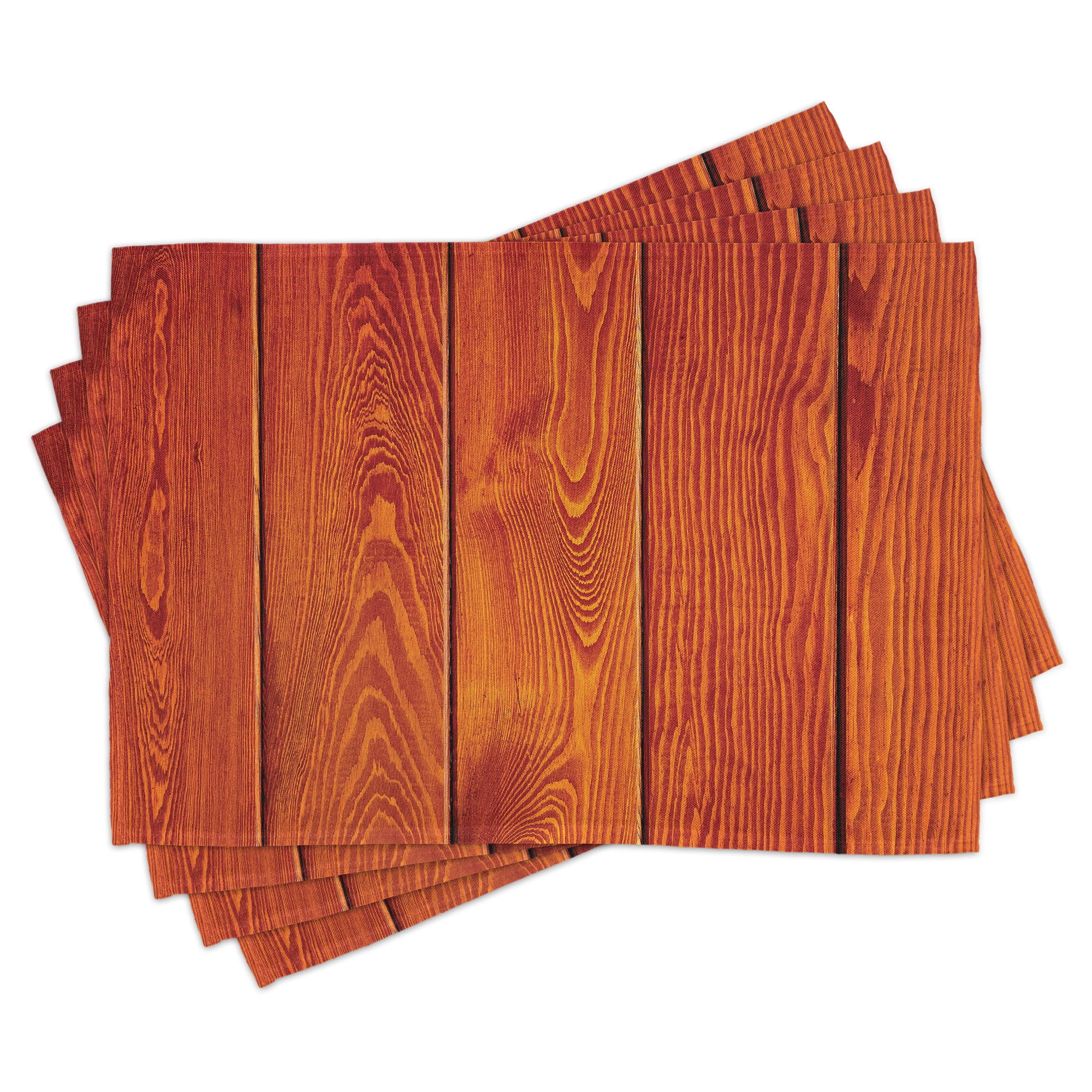 Ambesonne Rustic Place Mats Set of 4, Wood Timber Floor Orange ...