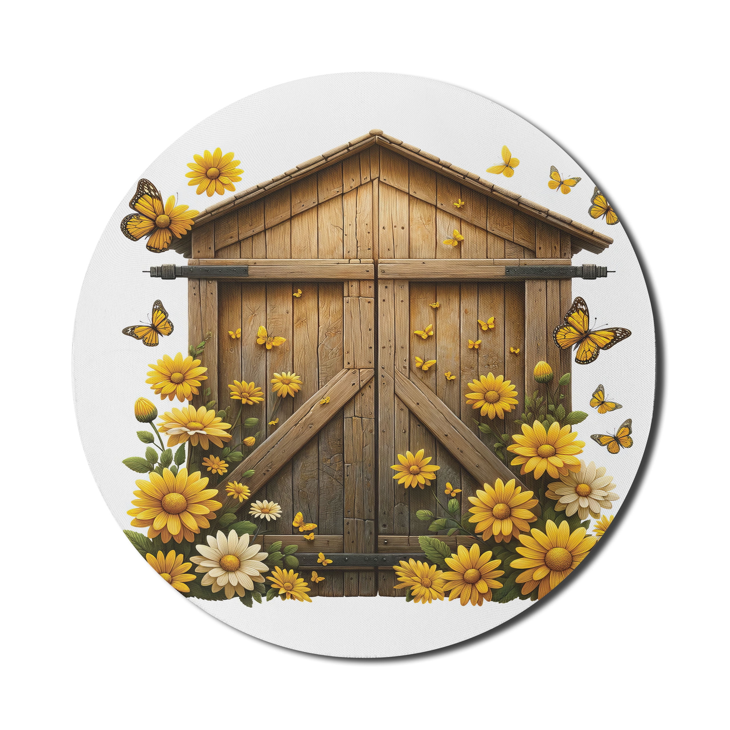 Ambesonne Rustic Round Mouse Pad for Computers, Barn Cottage Summer ...