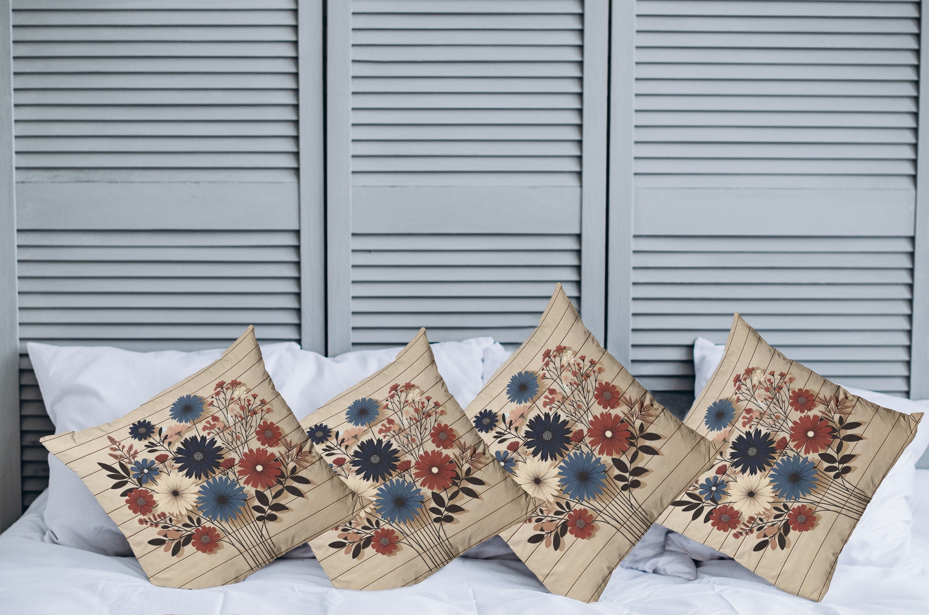 Ambesonne Rustic Throw Pillow Cover Pack of 4, Modern and Simple ...