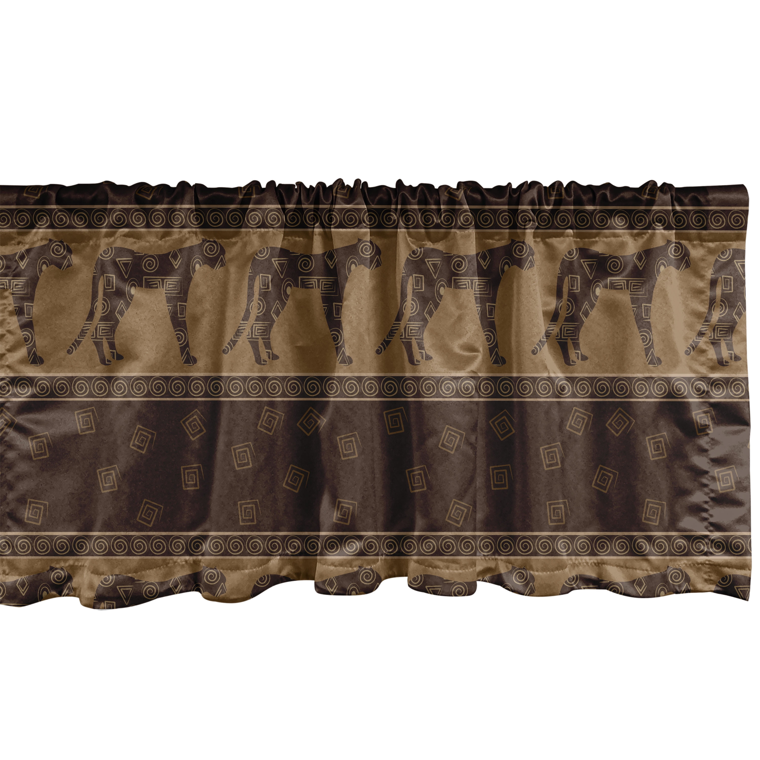 Ambesonne Safari Valance Pack of 2, Leopards Geometric Shapes, 54"X18 ...