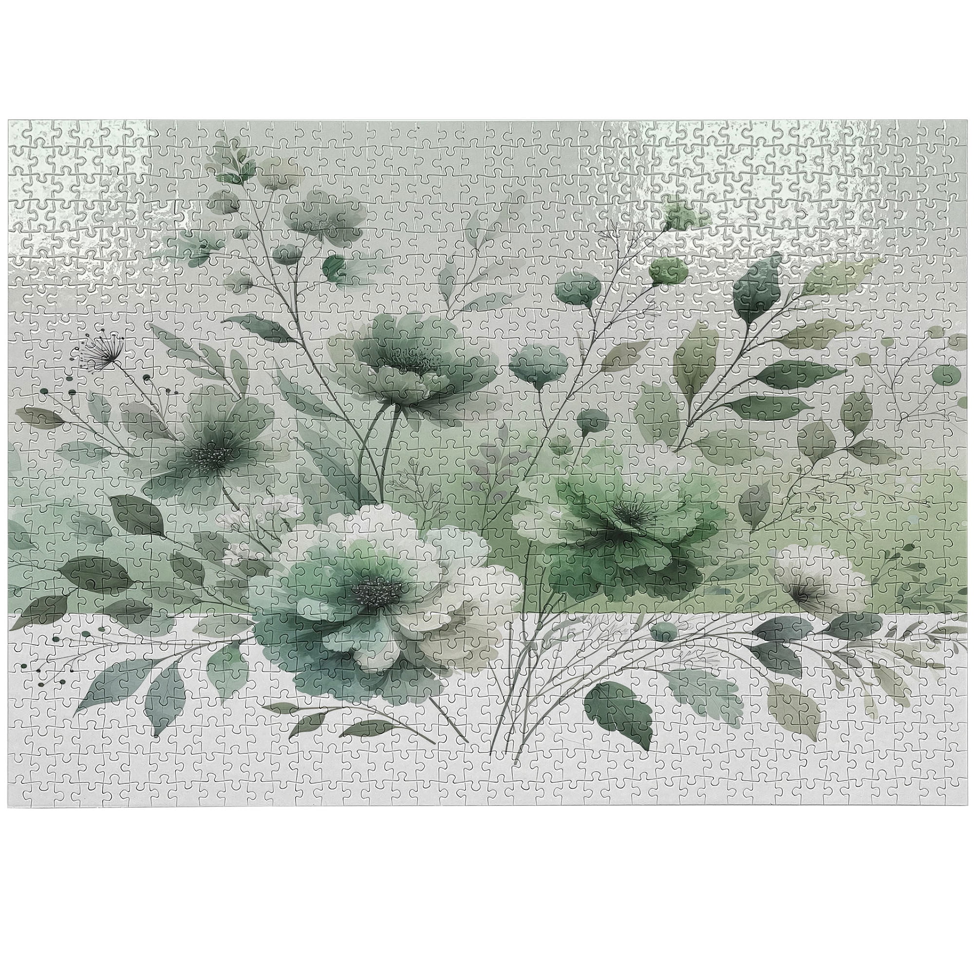 Ambesonne Sage Green Jigsaw Puzzle, Modern Farmhouse Leafy, Heirloom ...