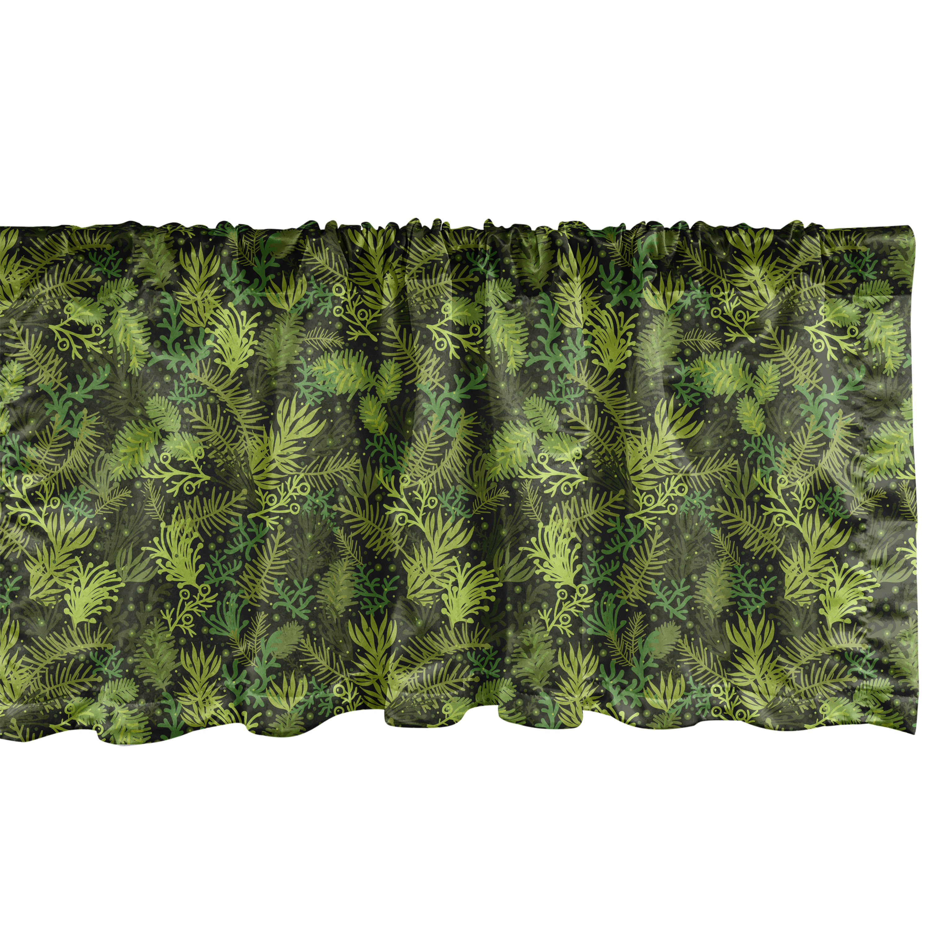 Ambesonne Sage Window Valance, Evergreen Christmas Tree, 54" X 18 ...