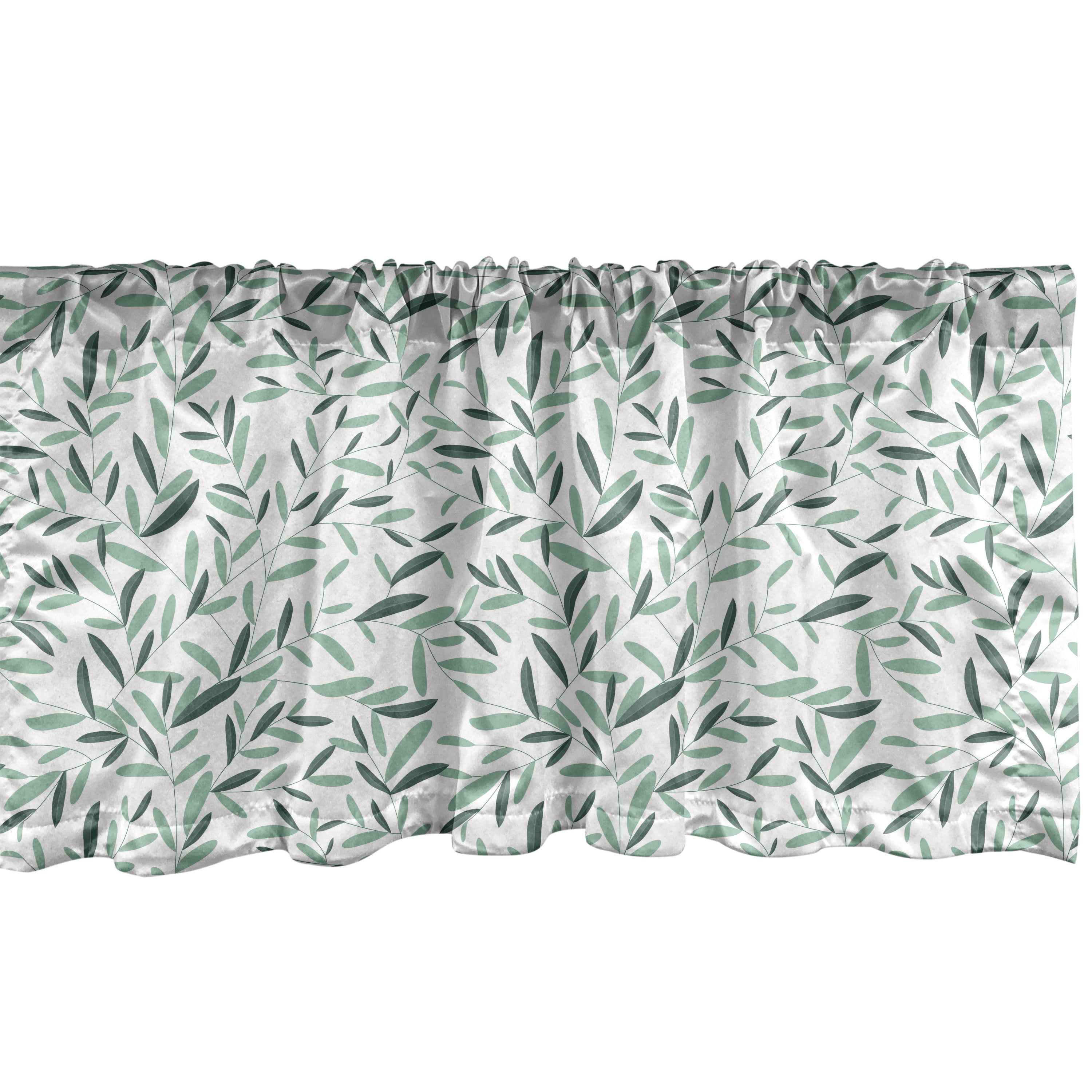 Ambesonne Sage Window Valance, Leaves Summertime Garden, 54" X 18 ...