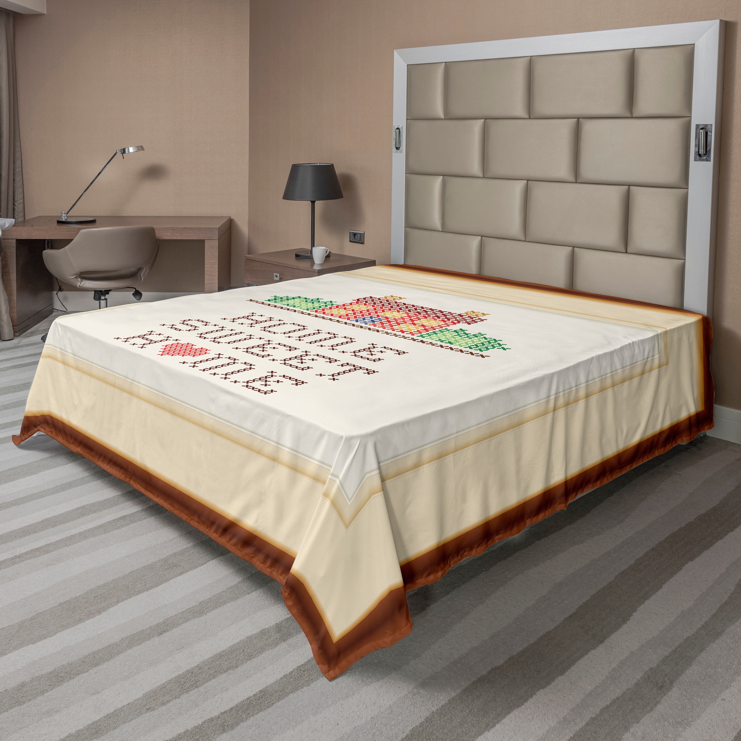 Ambesonne Saying Flat Sheet, Handcraft House, Full Size, Multicolor ...