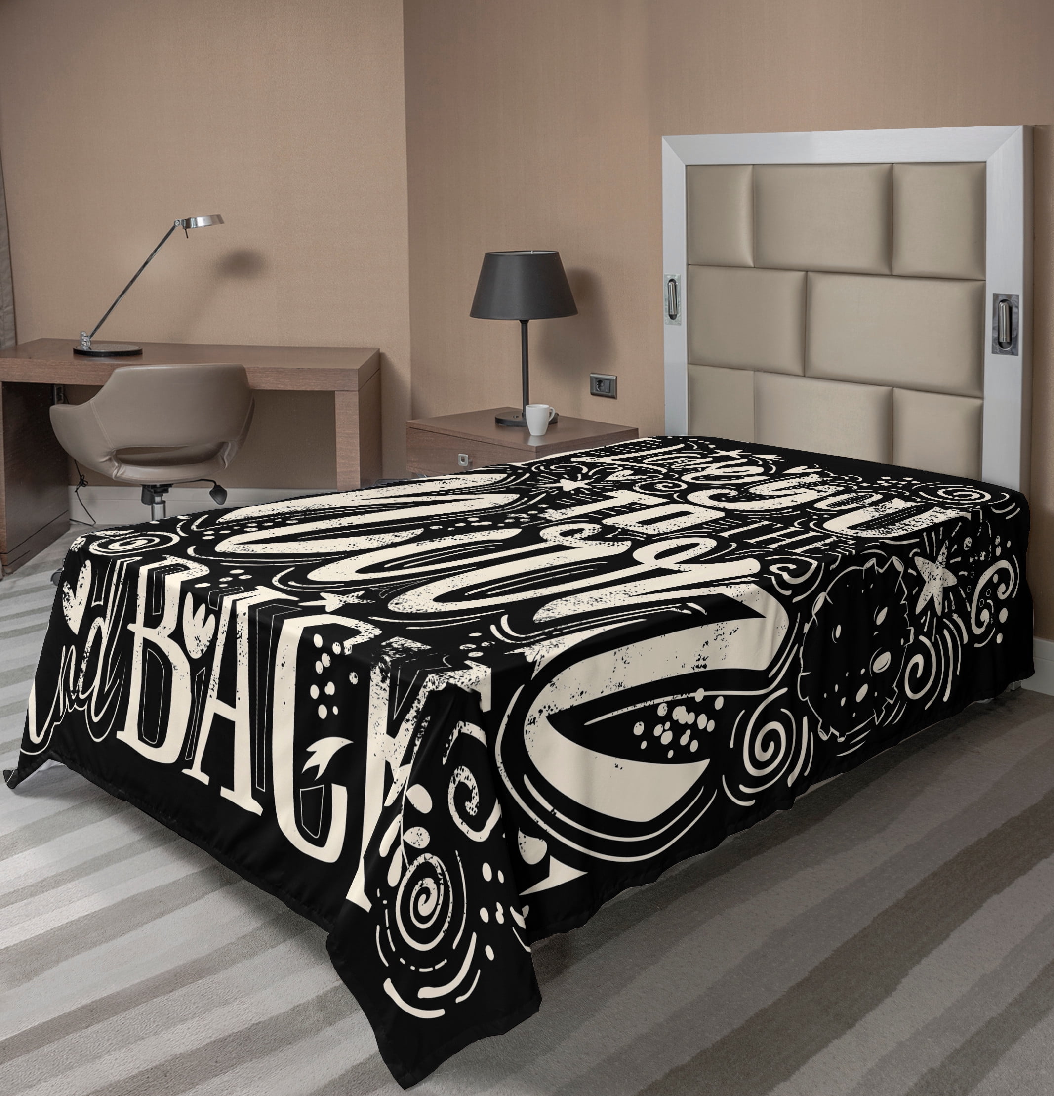 Ambesonne Saying Flat Sheet, Love Romance Calligraphy Art, Twin Size ...