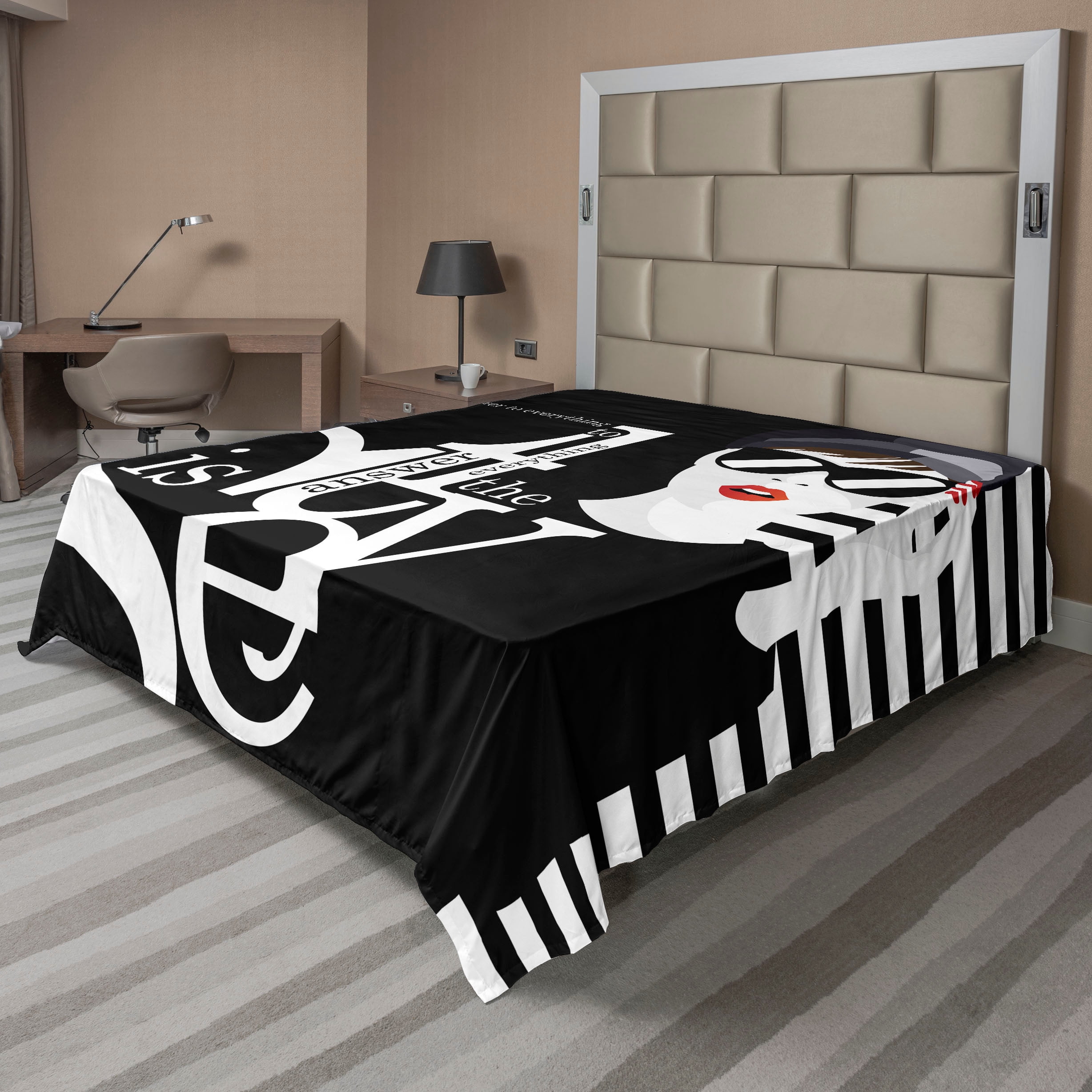 Ambesonne Saying Flat Sheet, Style is the Answer Text, Queen Size ...