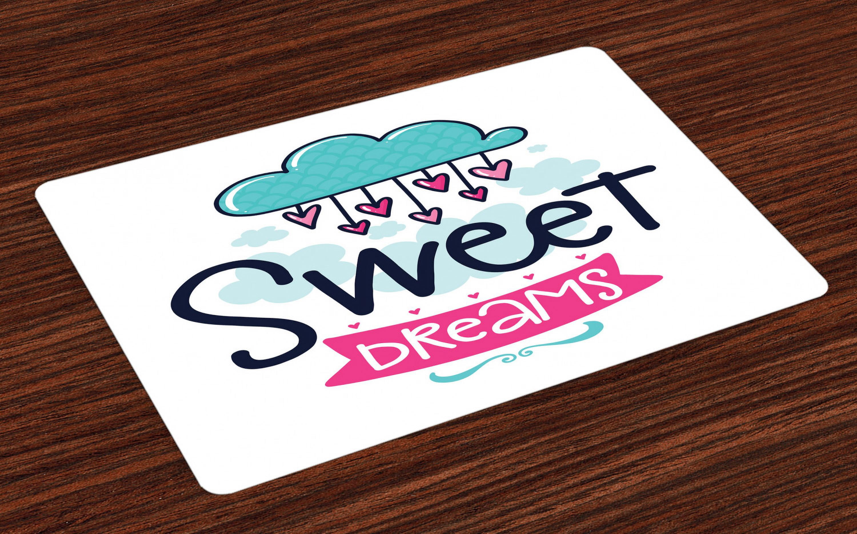 Ambesonne Saying Place Mats Set of 4, Cartoon Clouds, Standard Size ...