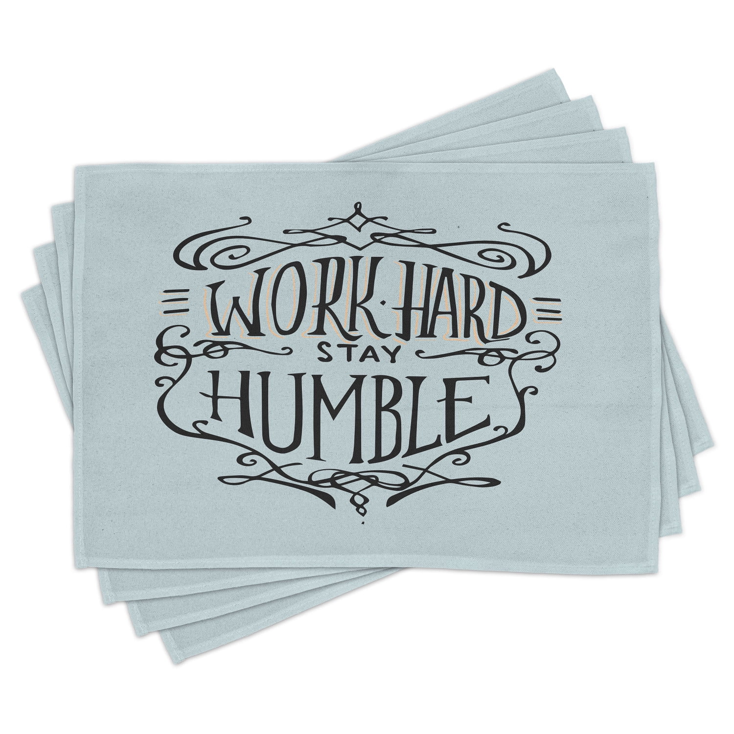 Ambesonne Saying Place Mats Set of 4, Lifestyle, Standard Size, Blue ...