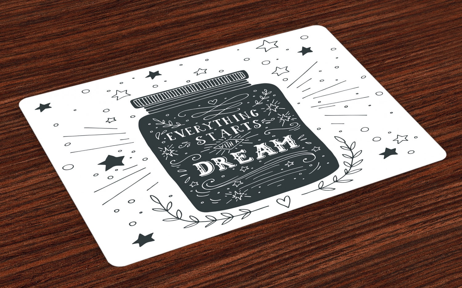 Ambesonne Saying Place Mats Set of 4, Saying on Jar with Stars ...