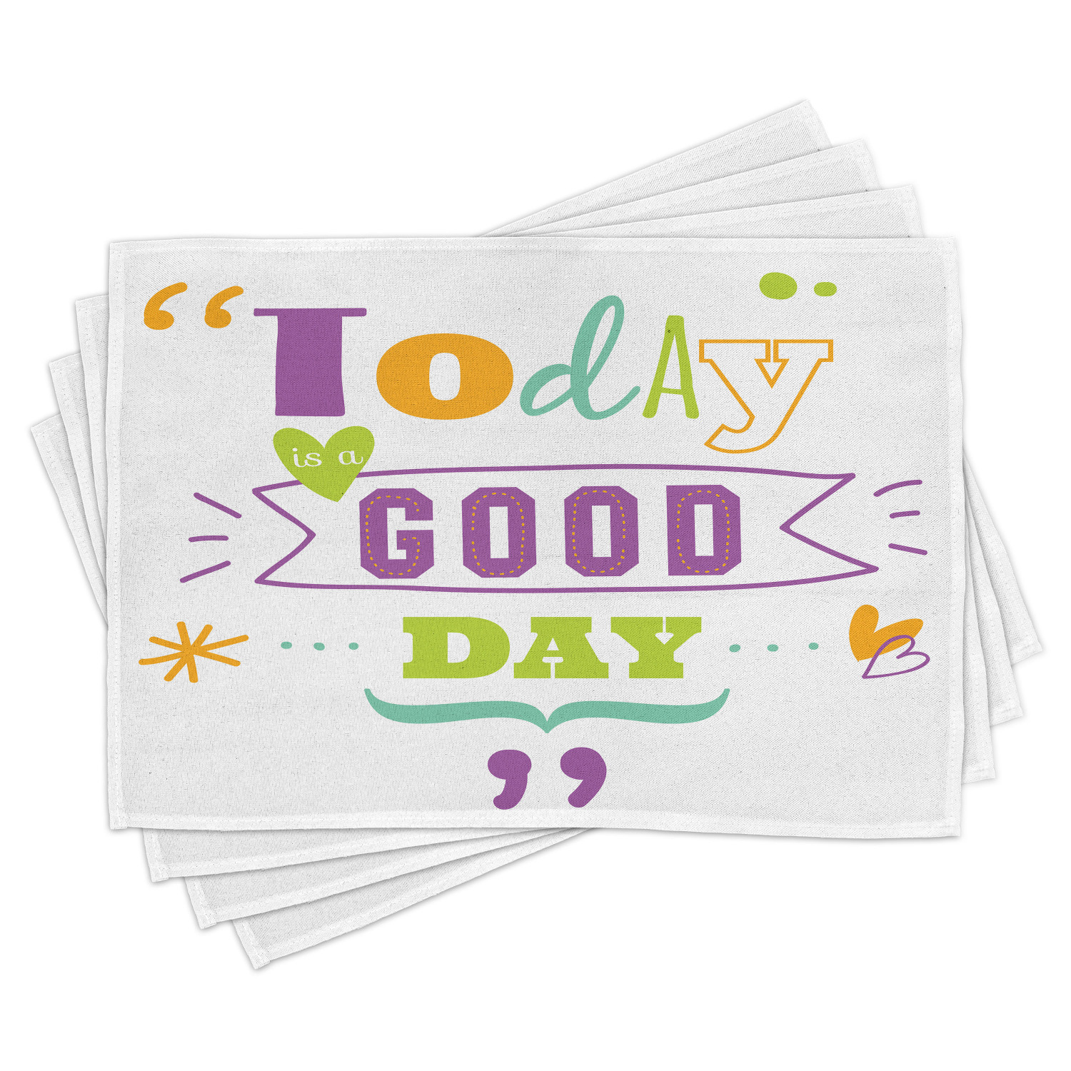 Ambesonne Saying Place Mats Set of 4, Today is a Day, Standard Size ...