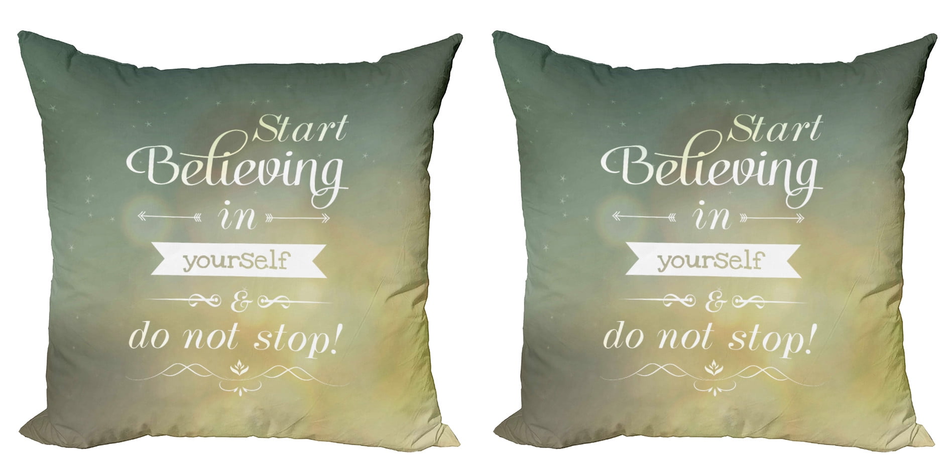 Ambesonne Saying Throw Pillow Cover 2 Pack, Believe in Yourself, 16 ...