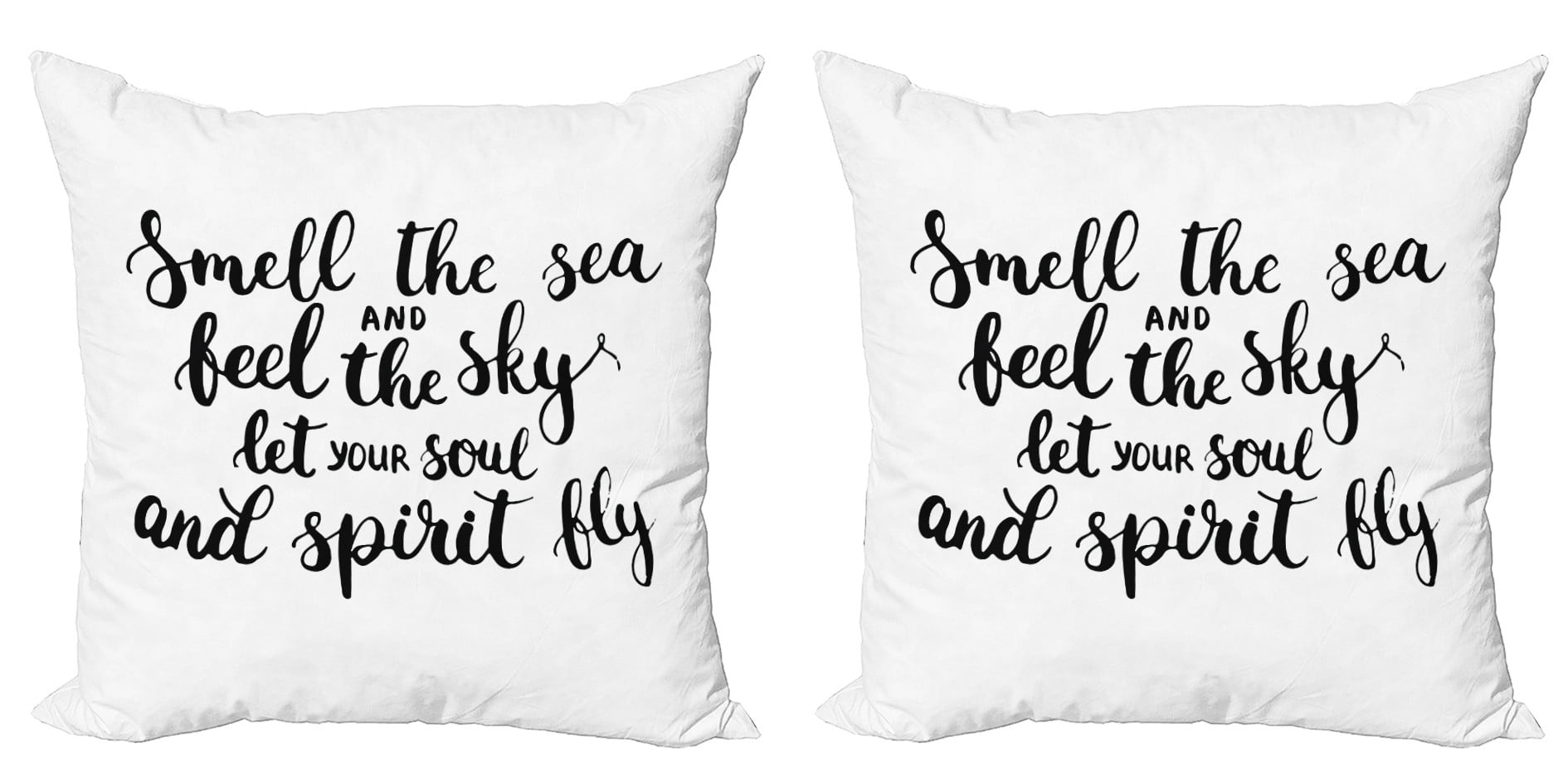 Ambesonne Saying Throw Pillow Cover 2 Pack, Ink Calligraphy, 20", Black ...