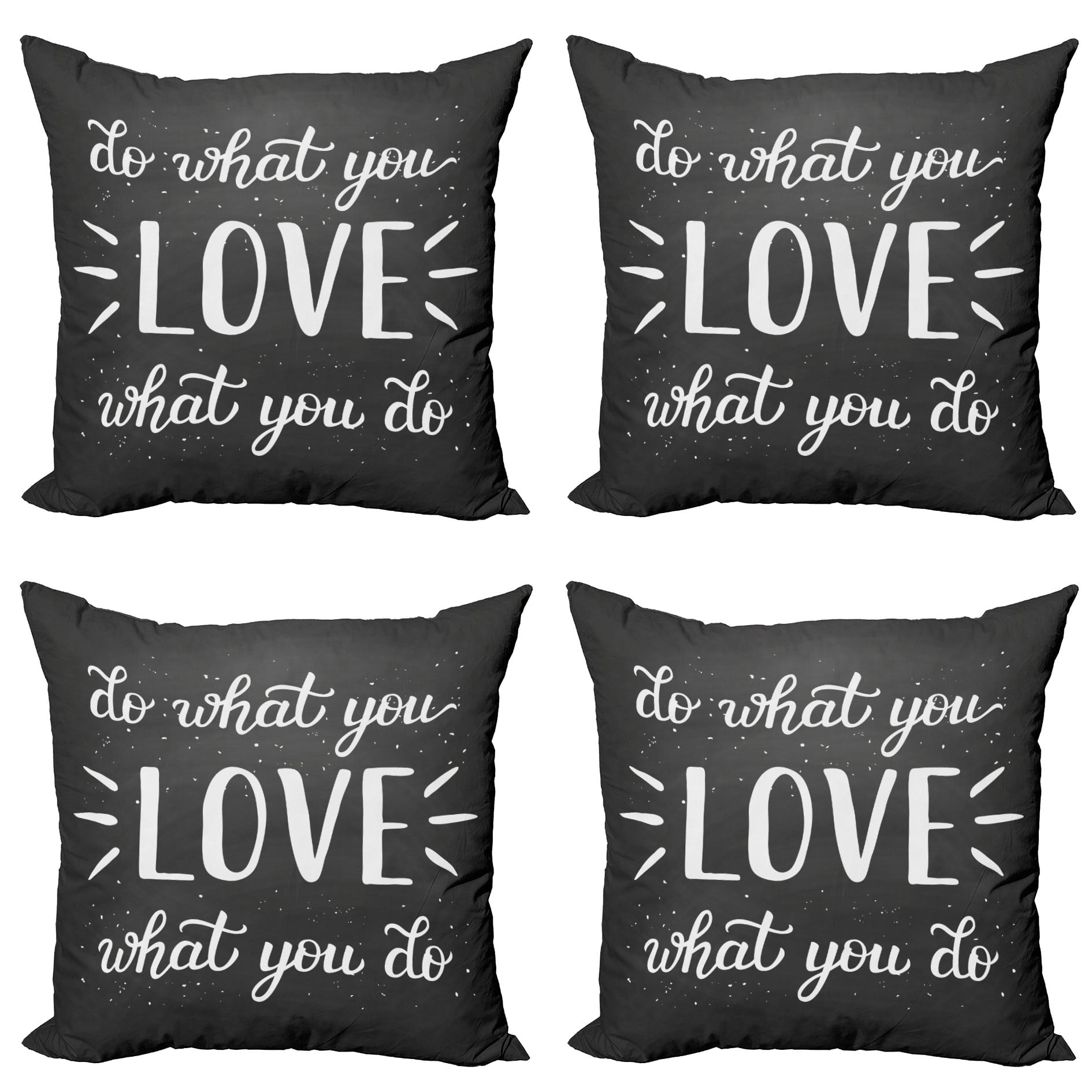 Ambesonne Saying Throw Pillow Cover 4 Pack, Hand Lettering Typography ...