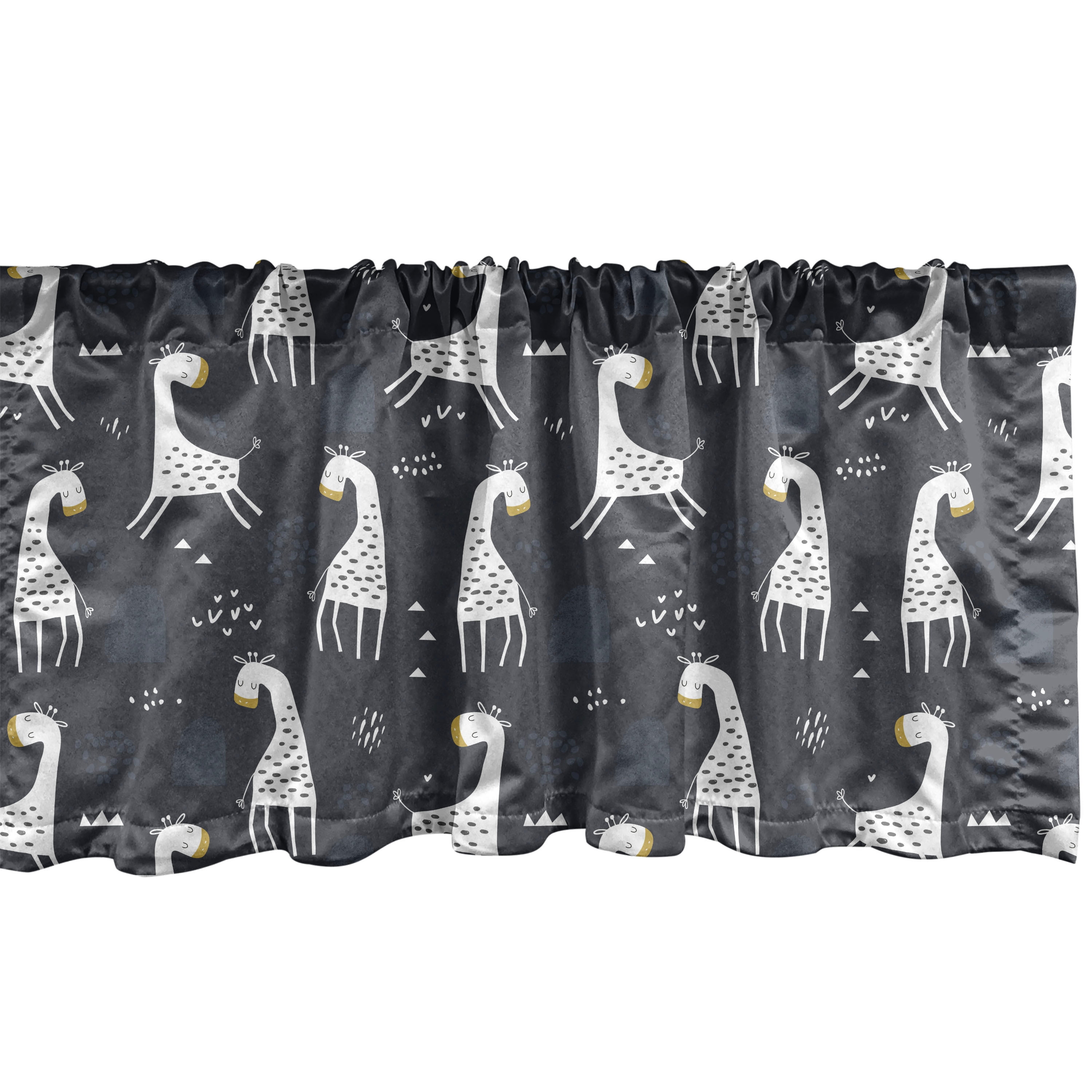 Ambesonne Scandinavian Window Valance, Simple Cartoon Giraffe, 54" X 18 ...